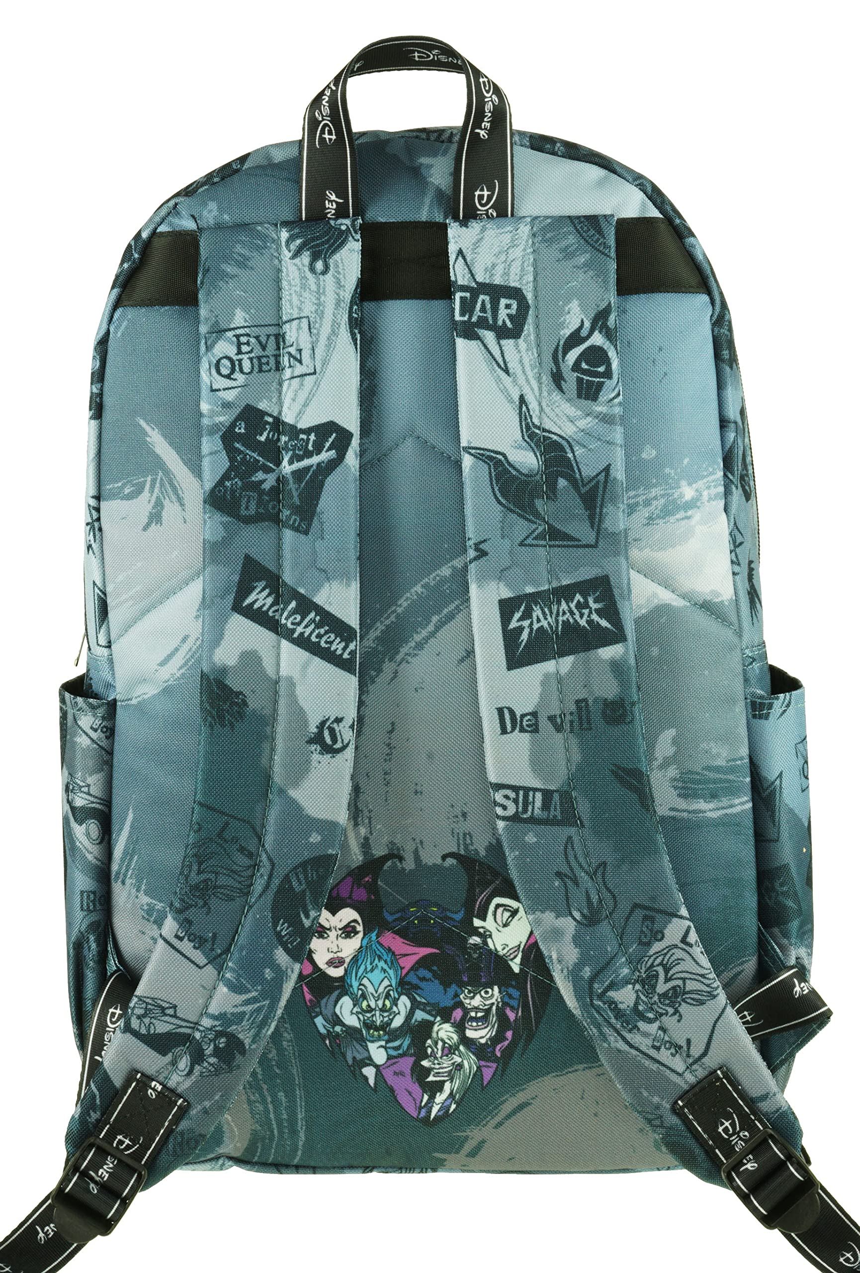 KBNL Classic Disney Villains Backpack with Laptop Compartment for School, Travel, and Work (Villains), Multicolor, Large