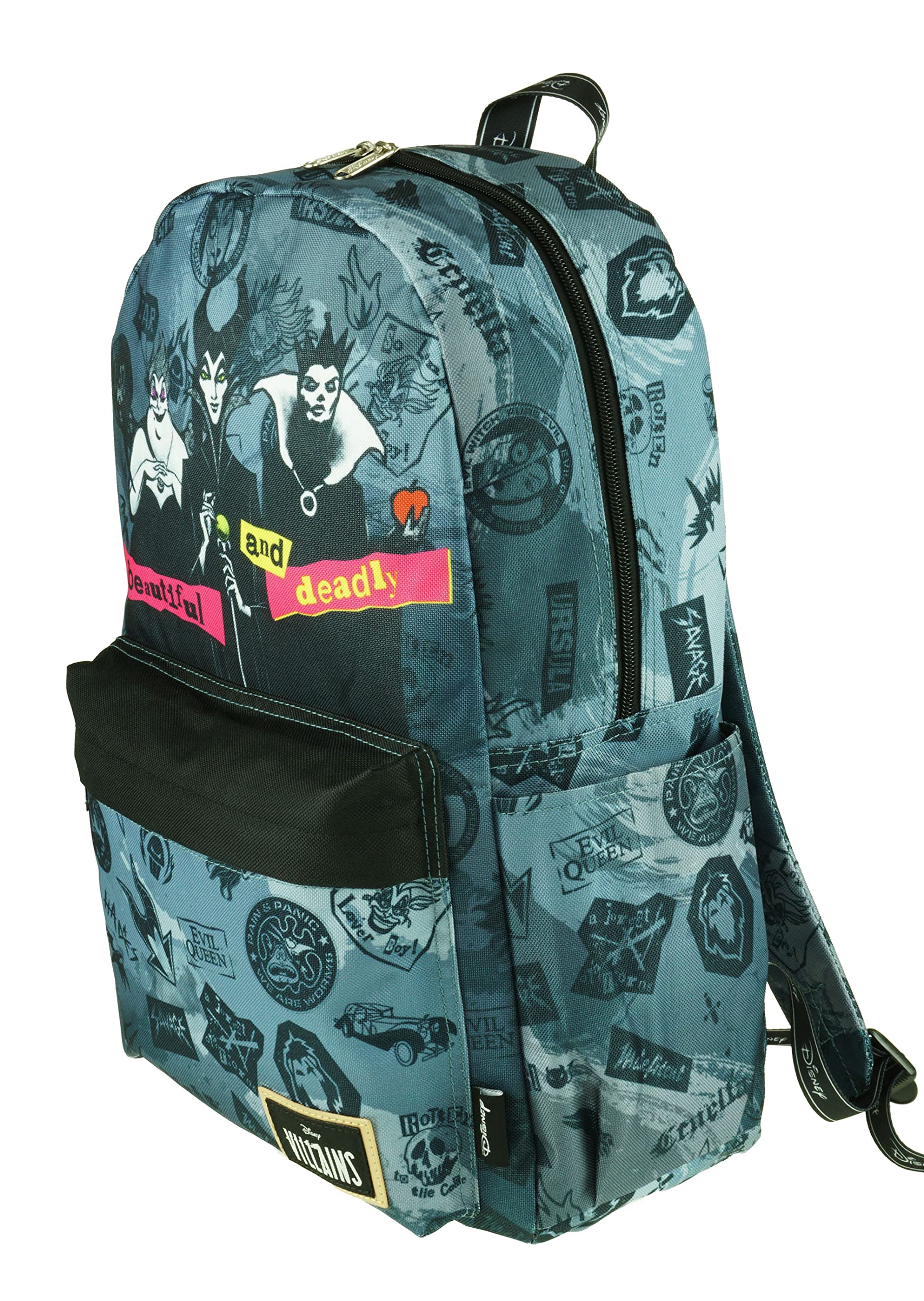 KBNL Classic Disney Villains Backpack with Laptop Compartment for School, Travel, and Work (Villains), Multicolor, Large