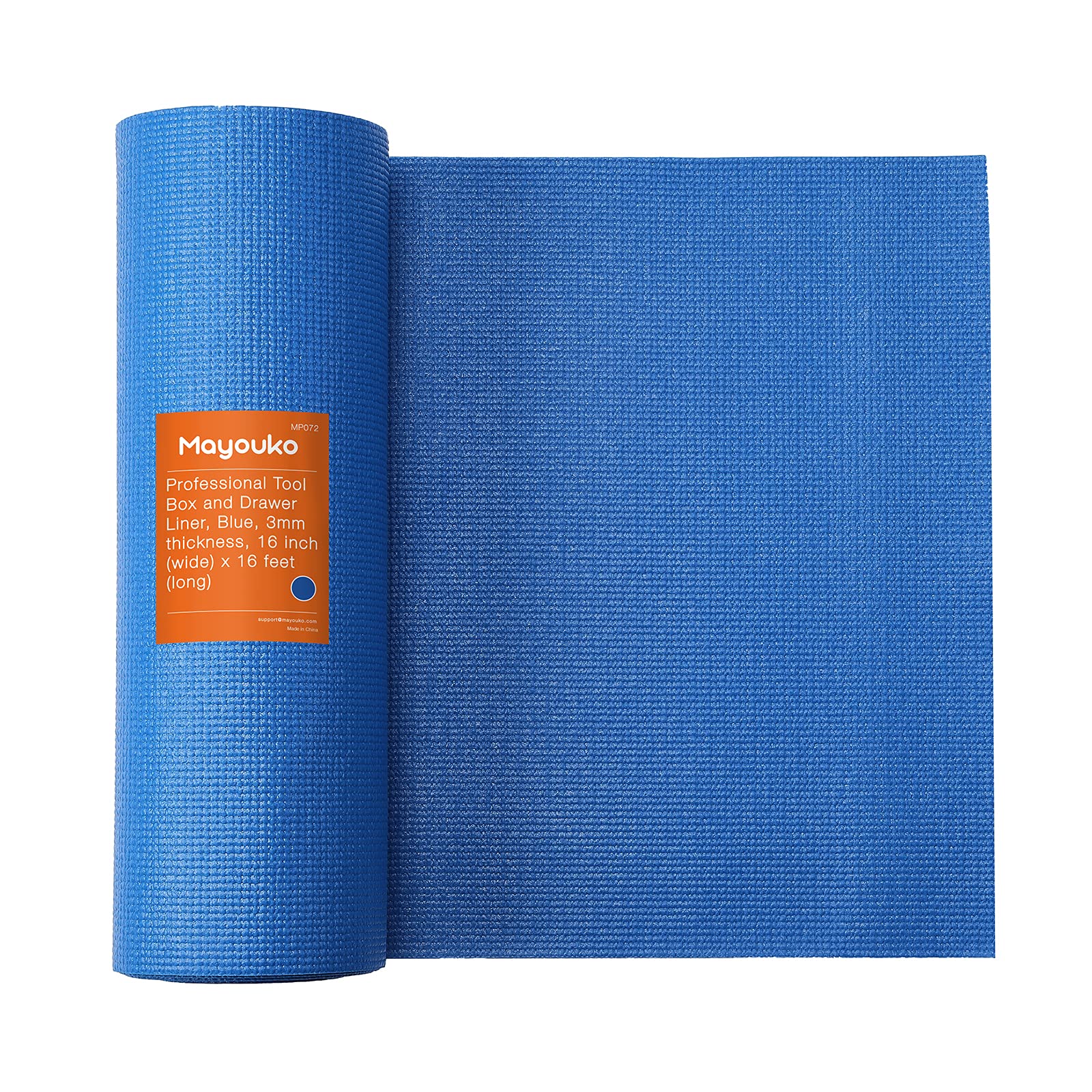 Mayouko Toolbox Drawer Liners, 16 Inch (W) x 16 Feet (L) x 3MM Thick, Professional Cabinet Shelf Liner, Easy Cut Draw Liner Mat, Perfect for Protecting Your Tools, Non-Slip, Blue,