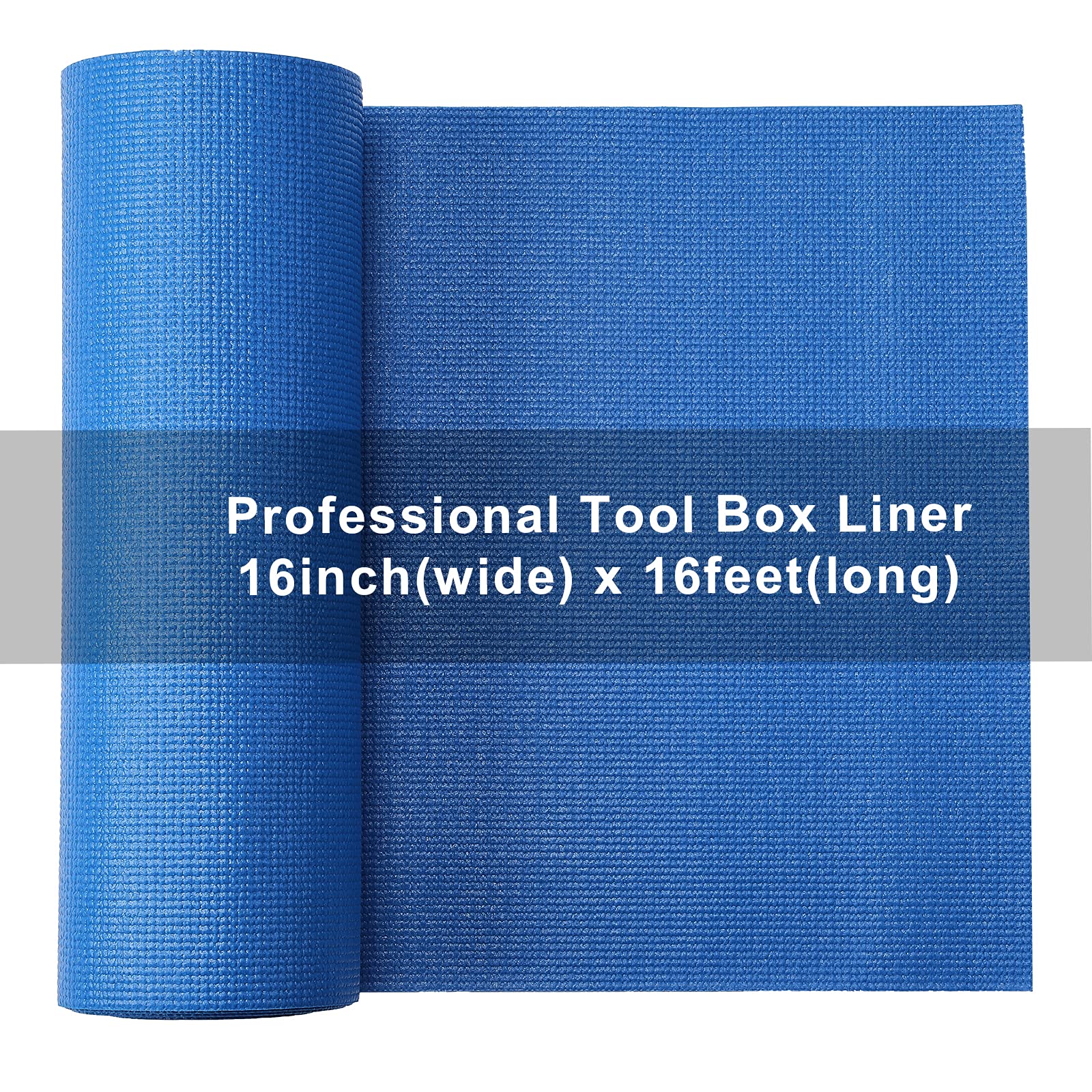 Mayouko Toolbox Drawer Liners, 16 Inch (W) x 16 Feet (L) x 3MM Thick, Professional Cabinet Shelf Liner, Easy Cut Draw Liner Mat, Perfect for Protecting Your Tools, Non-Slip, Blue,