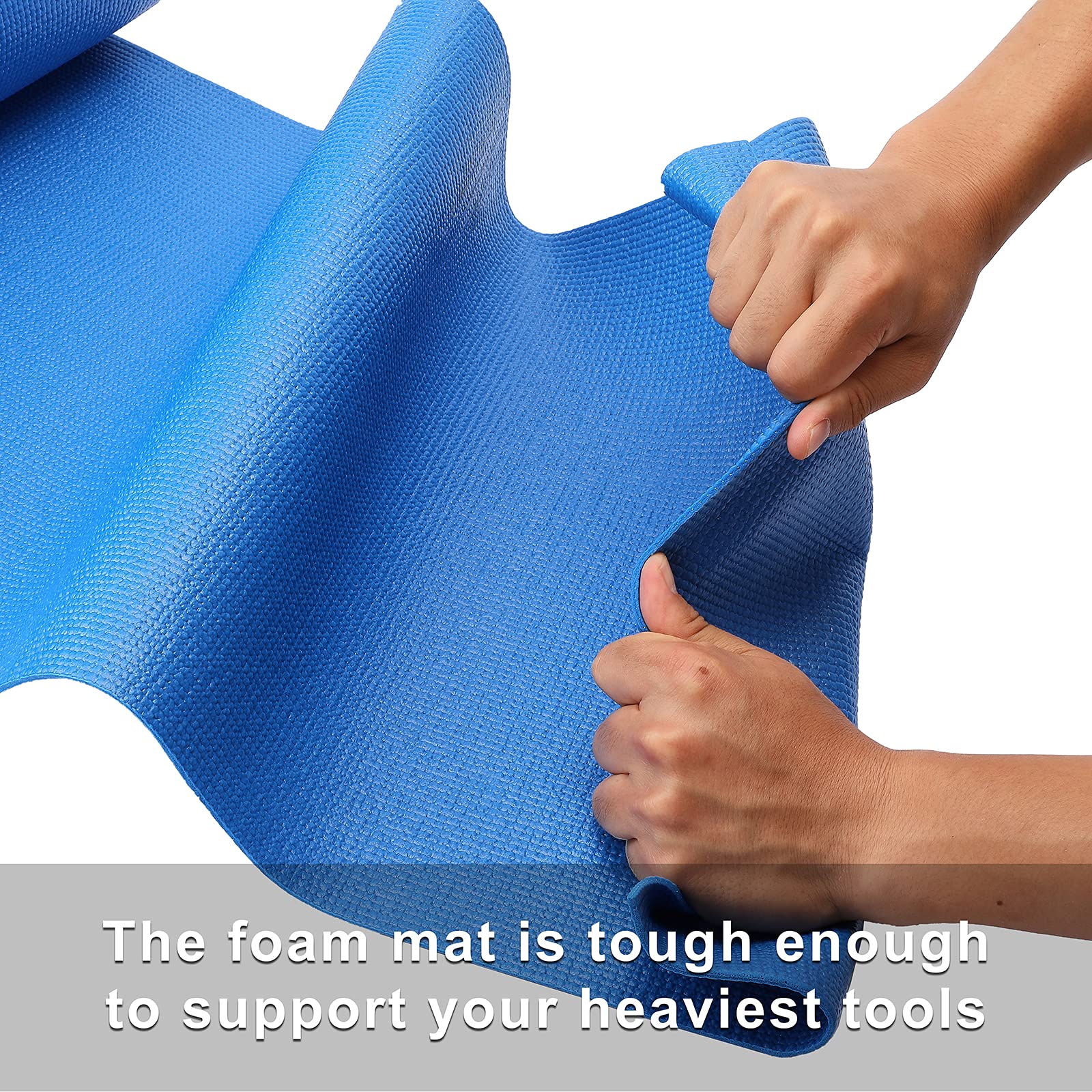 Mayouko Toolbox Drawer Liners, 16 Inch (W) x 16 Feet (L) x 3MM Thick, Professional Cabinet Shelf Liner, Easy Cut Draw Liner Mat, Perfect for Protecting Your Tools, Non-Slip, Blue,