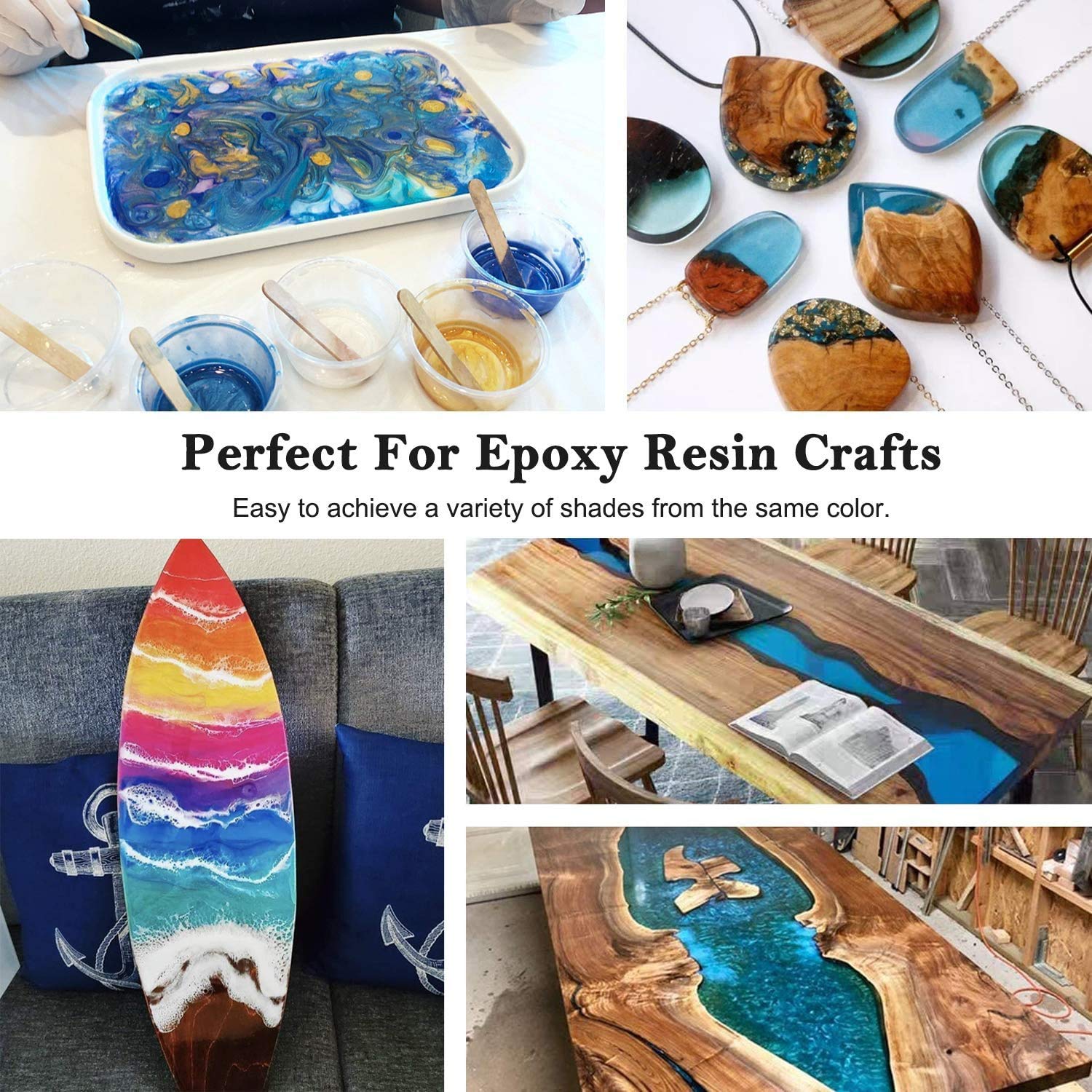 Epoxy Resin Dye-Mica Powder-18 Natural Powder Pigments-Soap Dye-Hand Soap Making Supplies-Eyeshadow and Lips Makeup Dye -Slime Pigment-Bath Bomb Colorant-Nail Art-DIY Slime-Adhesive Pigments