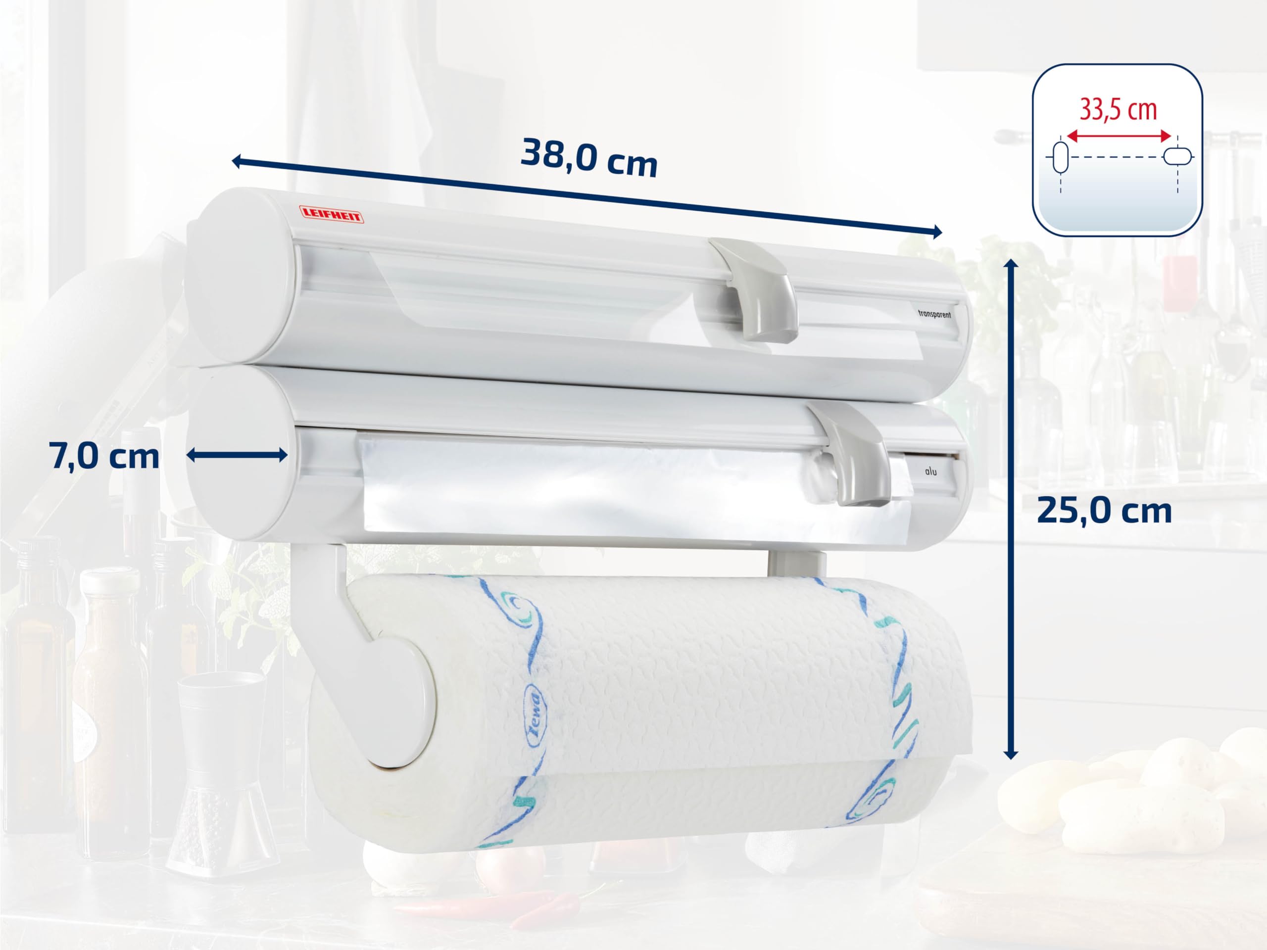 Leifheit Parat F2 2046398 Plastic Holder Dispenser, White