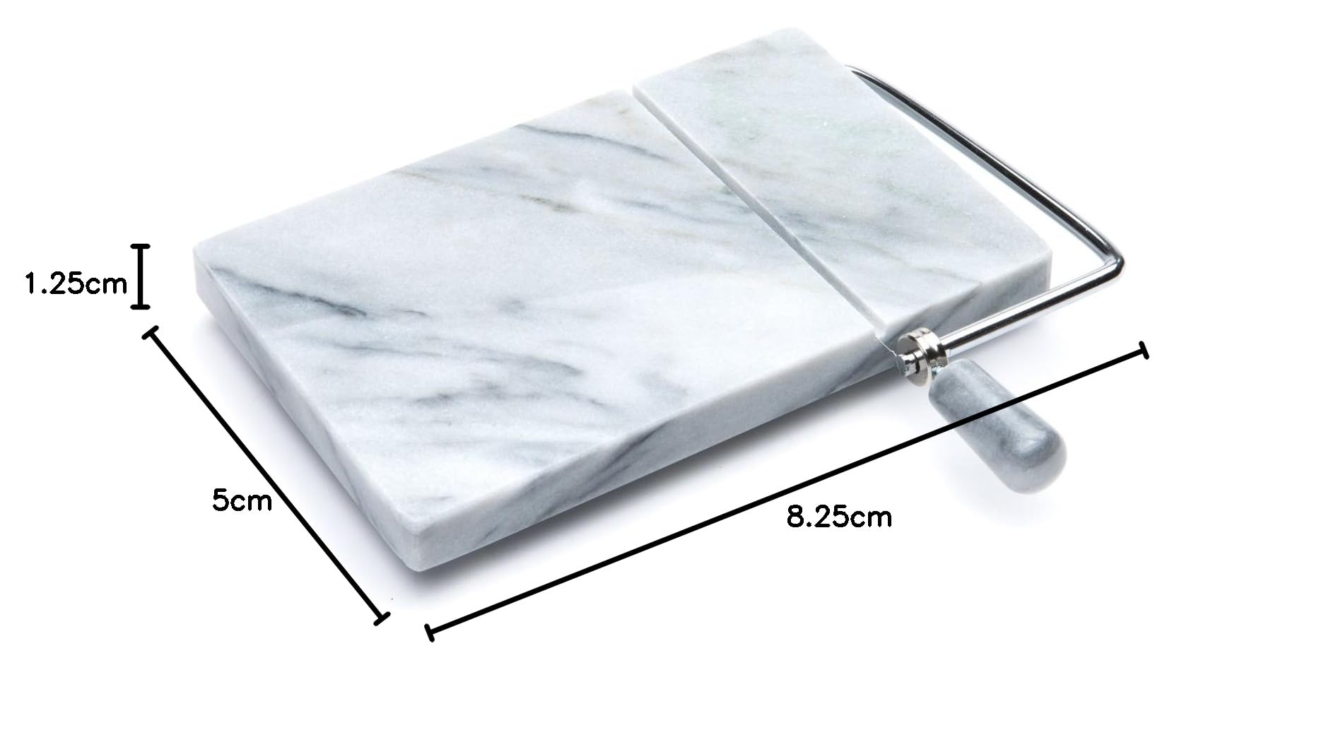 Fox Run Brands Marble Cheese Slicer with 1 Replacement Wire, 5 x 8.25 x 1.25 inches, White