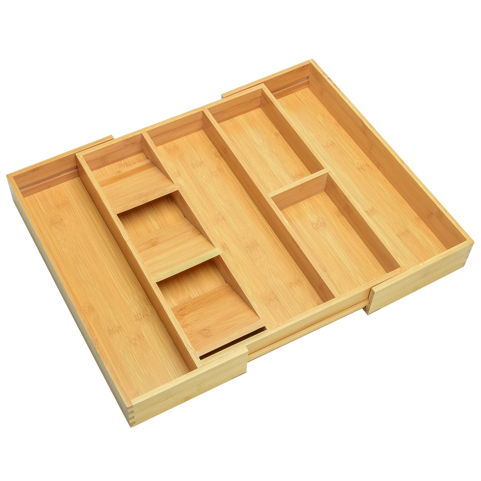 Bamboo Expandable Drawer Organizer for Utensils Holder,Silverware Organizer, Kitchen Drawer Organizer,Cutlery Tray with Drawer Dividers for Kitchen , Silverware, Flatware, Bedroom, Office (natural)