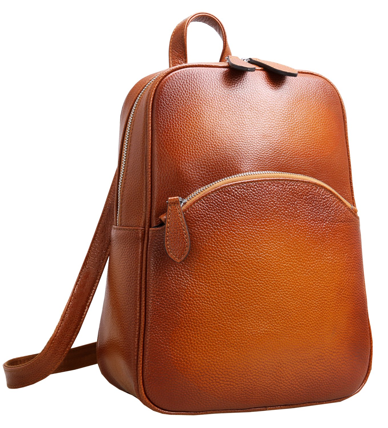 HESHE Genuine Leather Backpack Purse for Women Fashion Multipurpose Travel Ladies Purses Casual Daypack(Sorrel)