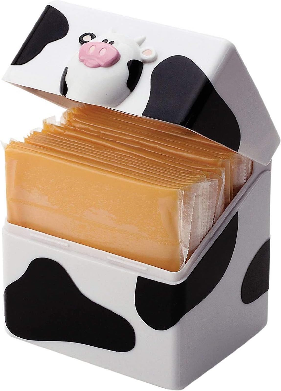 Joie Kitchen Moo Cow Sliced Cheese Container for Fridge | Fun Cheese Vault Keeps Cheese Fresh and Delicious