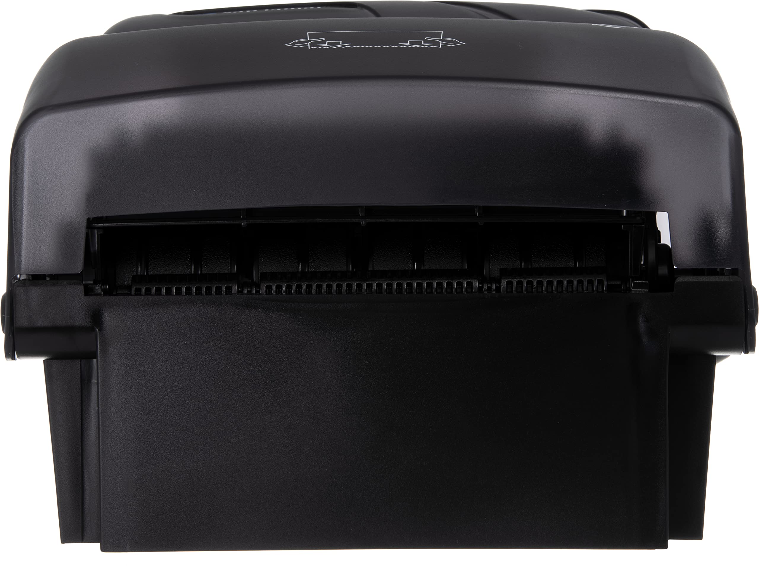 San Jamar Oceans Mechanical Towel Dispenser with Wall Mount for Public Restrooms, No Batteries Required, Translucent Black Impact-Resistant lastic