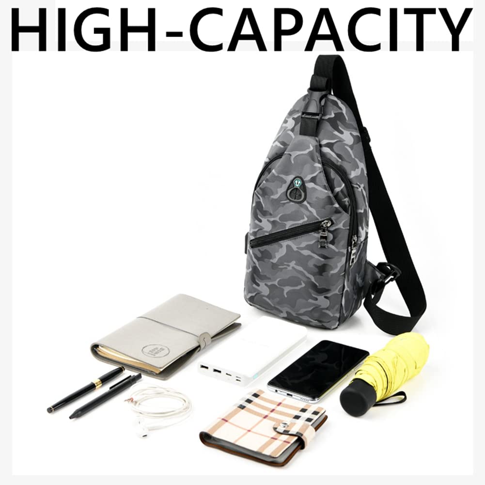Ohenjoy Sling Bag Unisex Lightweight Crossbody Backpack Chest Pack Casual Daypack Water-Repellent in Nylon