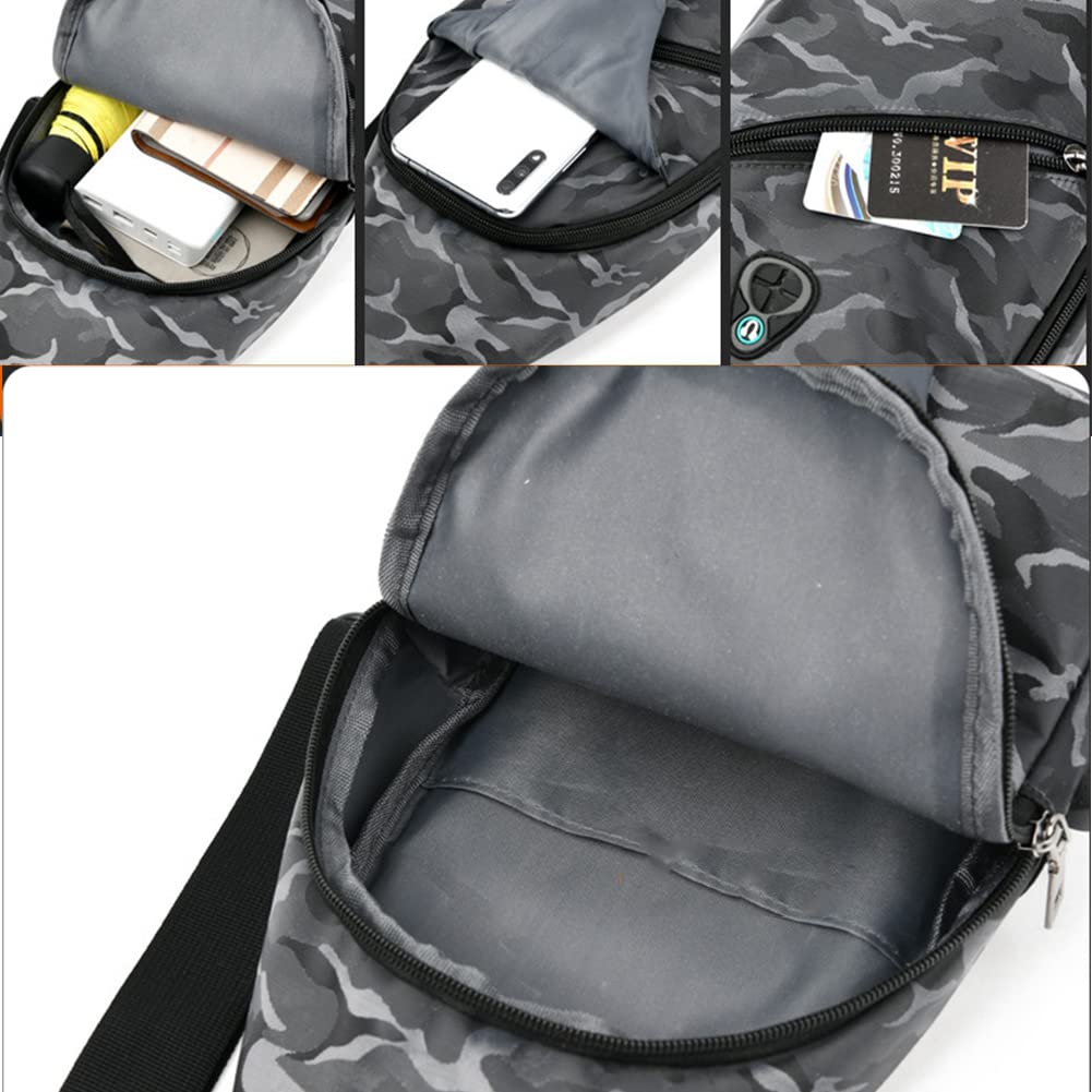 Ohenjoy Sling Bag Unisex Lightweight Crossbody Backpack Chest Pack Casual Daypack Water-Repellent in Nylon