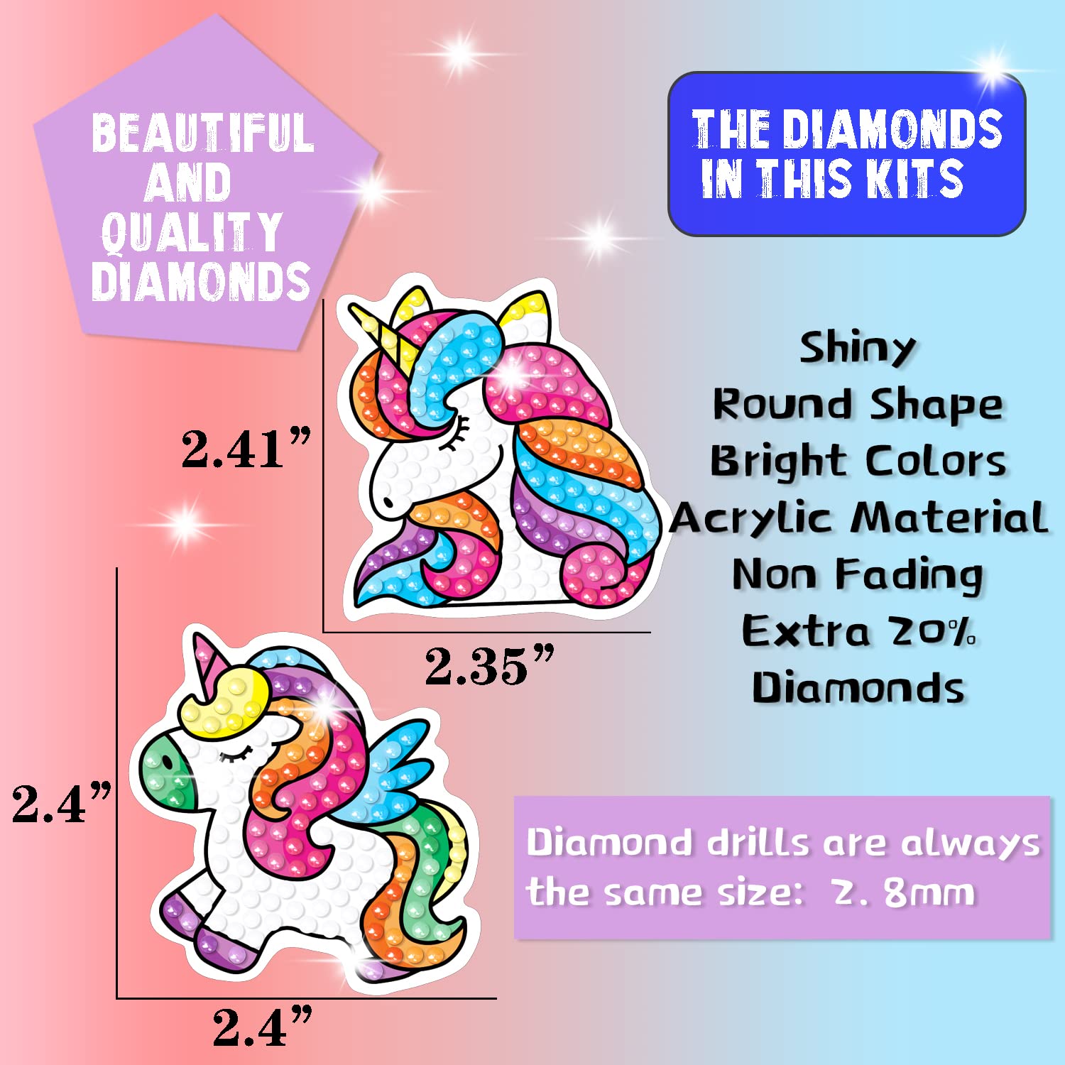 5D Diamond Painting Kits For Kids - Make Your Own GEM Stickers - Arts and Crafts for Kids,Girls and Boys - Gem Art Painting Kits - Gift Ideas for Girls Crafts Age 4,5,6,7,8,9,10-12,6-8(Magical)