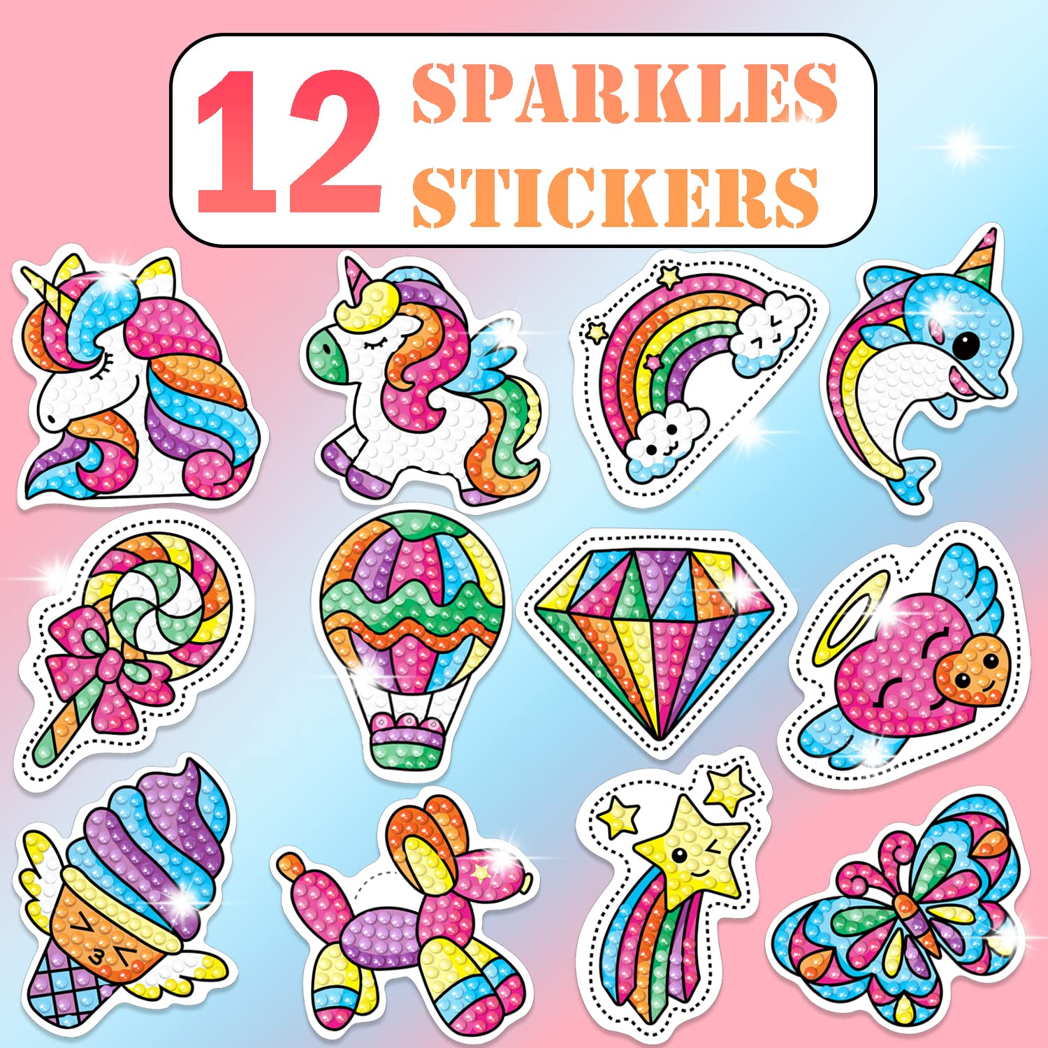 5D Diamond Painting Kits For Kids - Make Your Own GEM Stickers - Arts and Crafts for Kids,Girls and Boys - Gem Art Painting Kits - Gift Ideas for Girls Crafts Age 4,5,6,7,8,9,10-12,6-8(Magical)