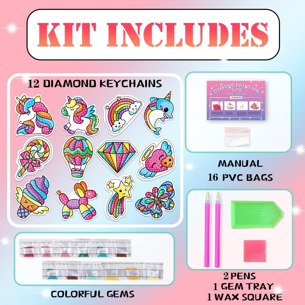 5D Diamond Painting Kits For Kids - Make Your Own GEM Stickers - Arts and Crafts for Kids,Girls and Boys - Gem Art Painting Kits - Gift Ideas for Girls Crafts Age 4,5,6,7,8,9,10-12,6-8(Magical)