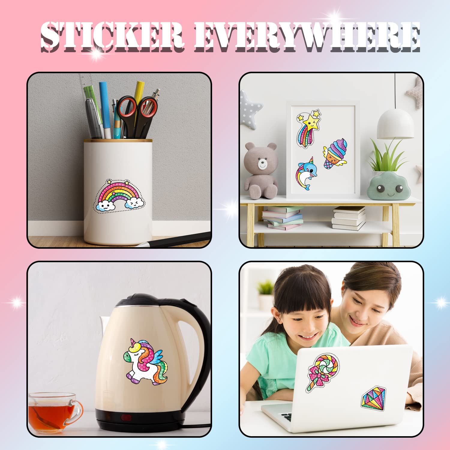 5D Diamond Painting Kits For Kids - Make Your Own GEM Stickers - Arts and Crafts for Kids,Girls and Boys - Gem Art Painting Kits - Gift Ideas for Girls Crafts Age 4,5,6,7,8,9,10-12,6-8(Magical)