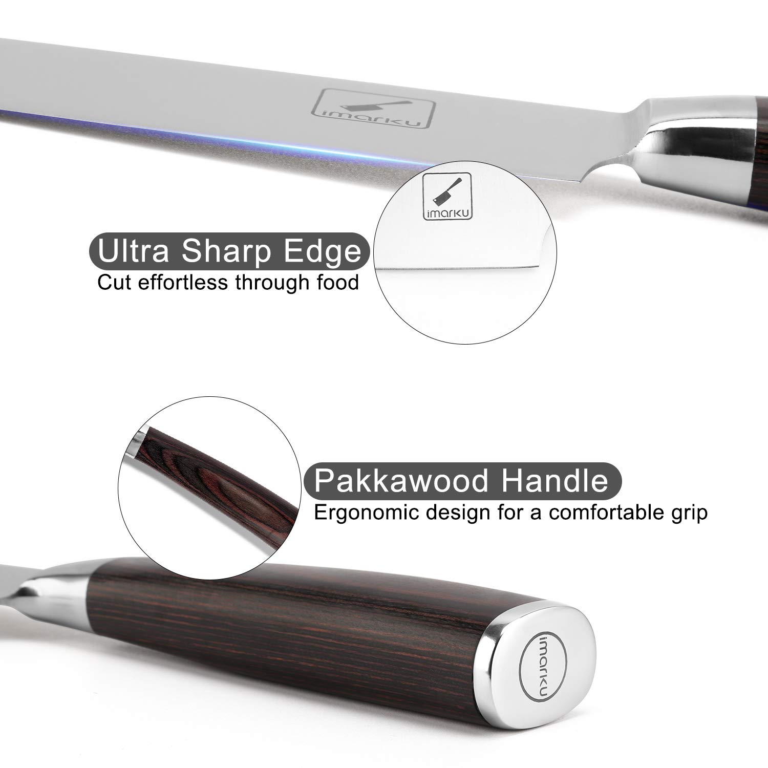 imarku Japanese Chef Knife - Pro Kitchen Knife 8 Inch Chef's Knives High Carbon Stainless Steel Sharp Paring Knife with Ergonomic Handle, Useful Kitchen Gadgets 2023