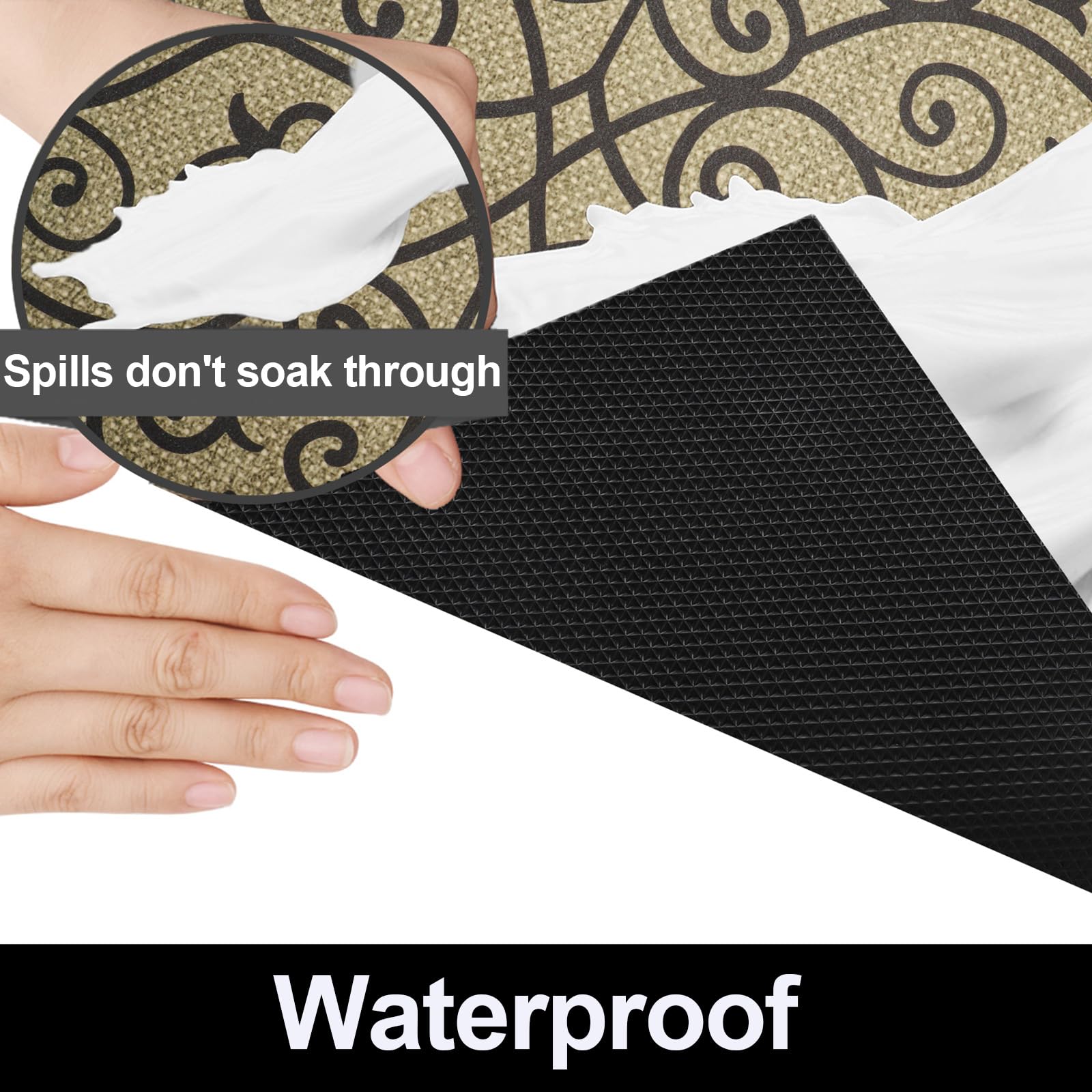 AiBOB Under The Sink Mat, 24 X 36 in, Durable Premium Mats Protect Kitchen and Bathroom Cabinets, Waterproof Absorbent Shelf Liner, Black