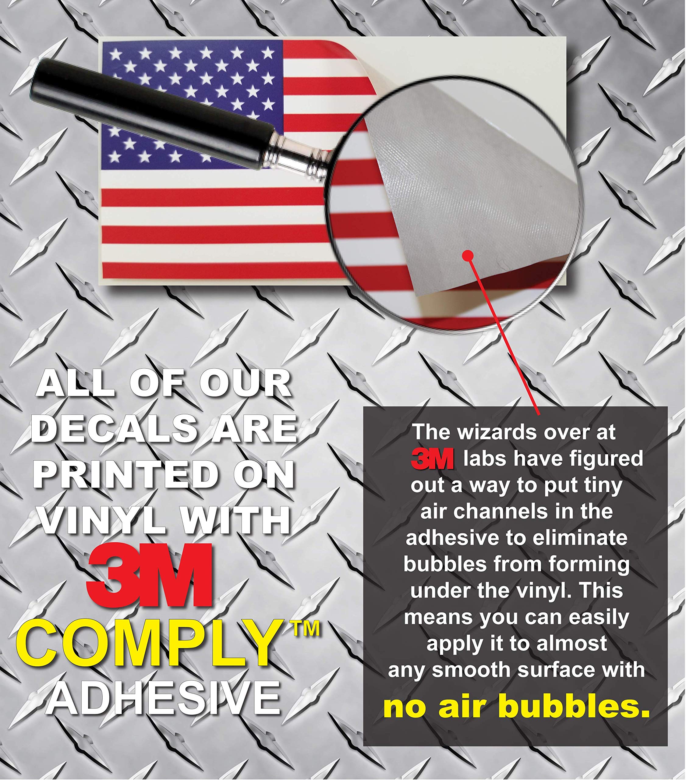 Decals by Haley 10 Pack American Flag Stickers - Made of 3M Vinyl - USA Patriotic Stickers - Bubble-Free Adhesive - Dishwasher Safe