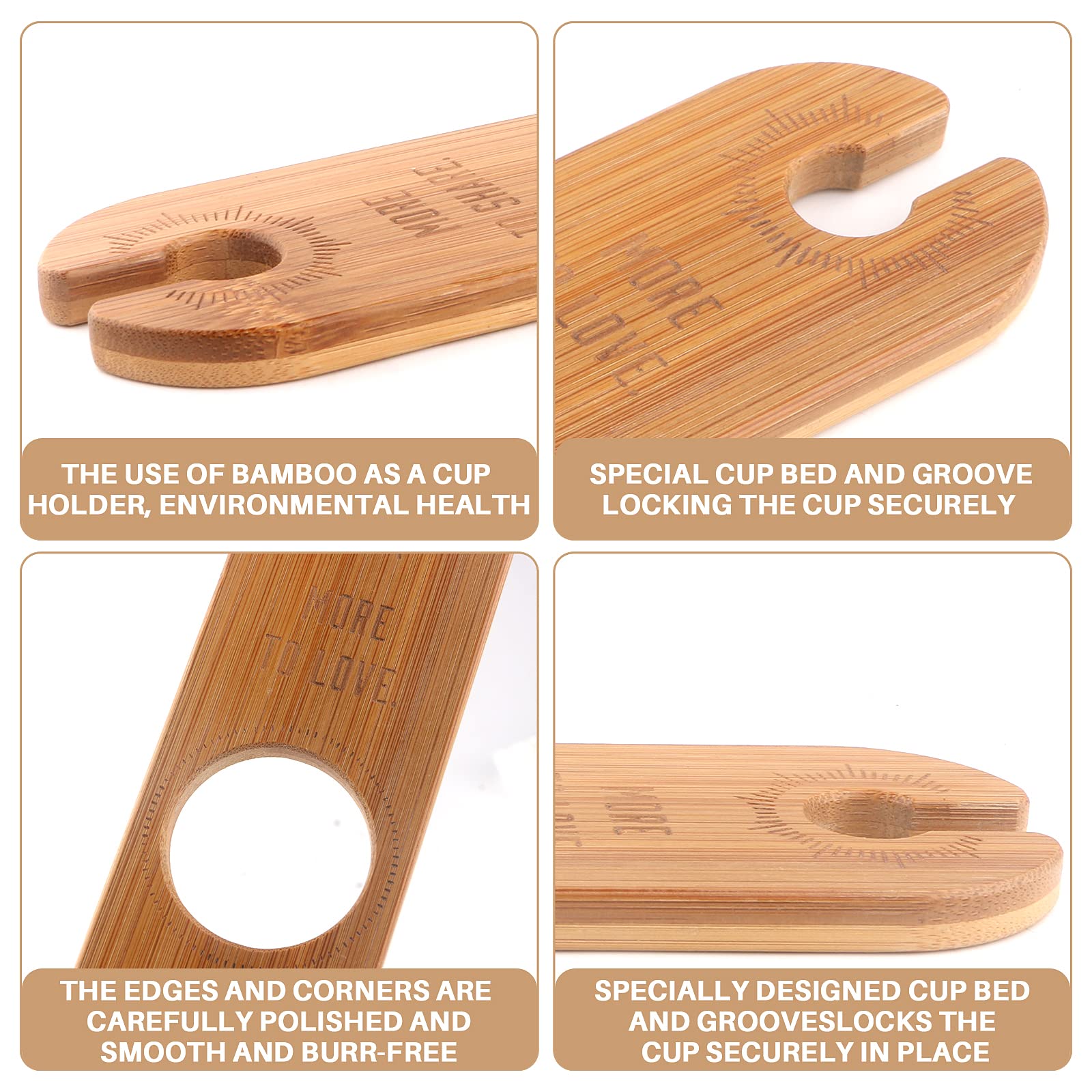 Wine Glass Holder,2PCS Portable Bamboo Cup Holder Wine Glass Rack Storage for Home Bar Outside Easy Carry Lightweight