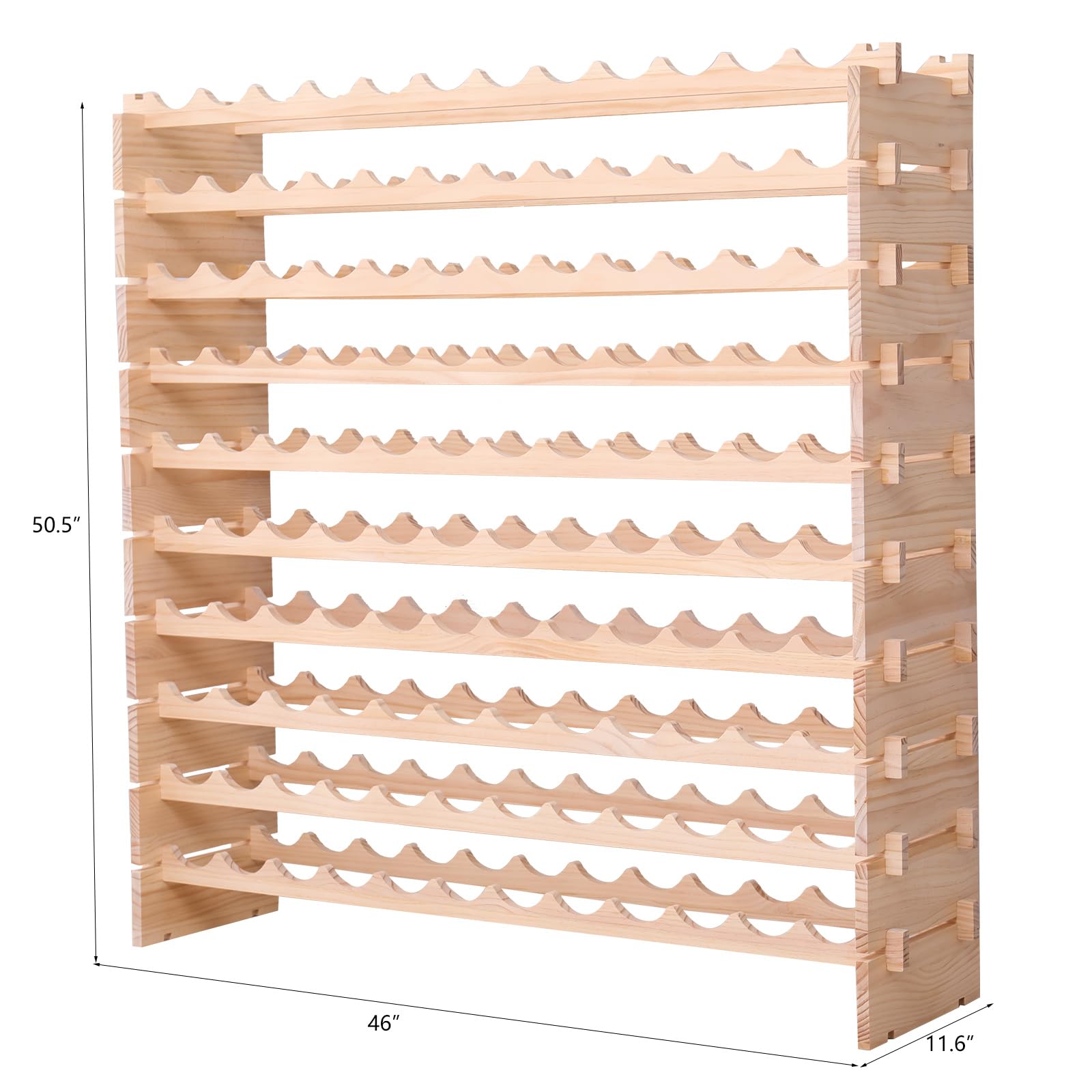 Wooden Stackable Storage Modular countertop Wine Rack Cabinet-Freestanding for Floor Wine Display Stand Holder (24 Bottles)