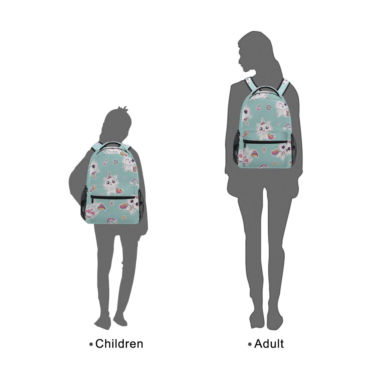 Cute Unicorn Cat Caticorn Backpack Girl Backpacks for School Elementary Cute Bookbags for Girls 3rd 4th 5th Grade
