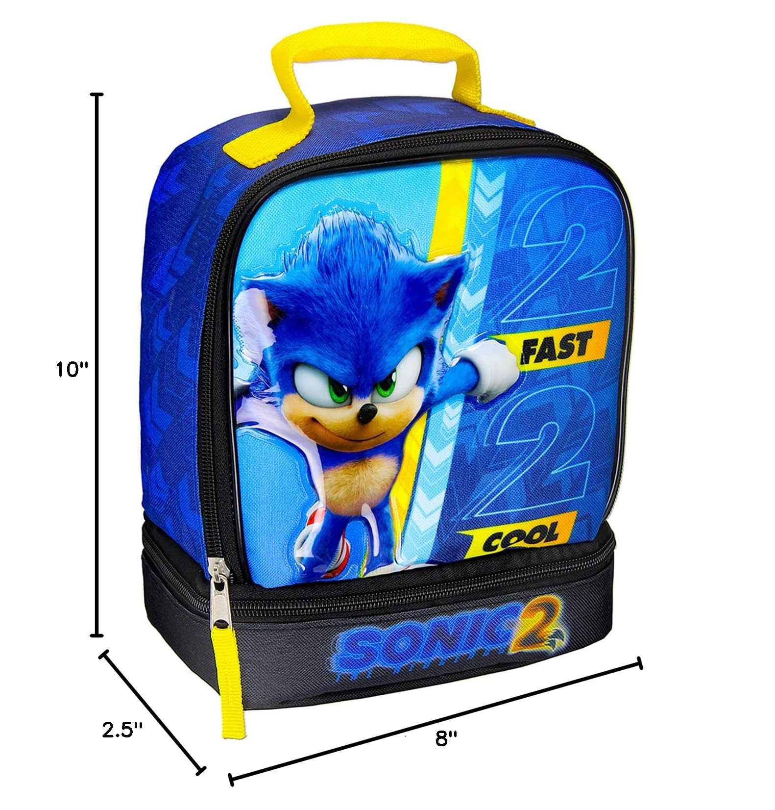 Sonic the Hedgehog 2 Fast 2 Cool Dual Compartment Insulated Lunch Box