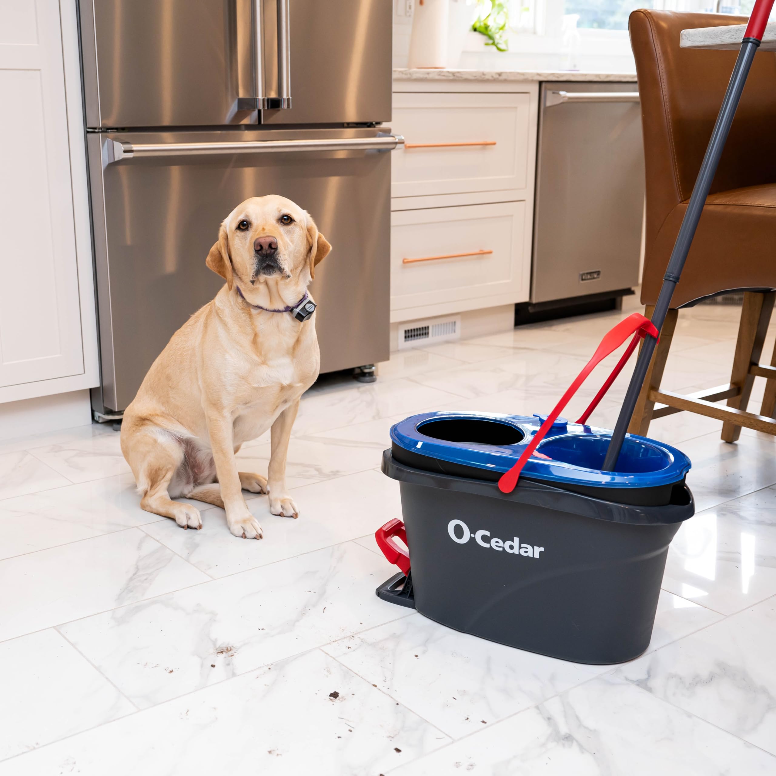 O-Cedar EasyWring RinseClean Microfiber Spin Mop & Bucket Floor Cleaning System with 2 Extra Refills