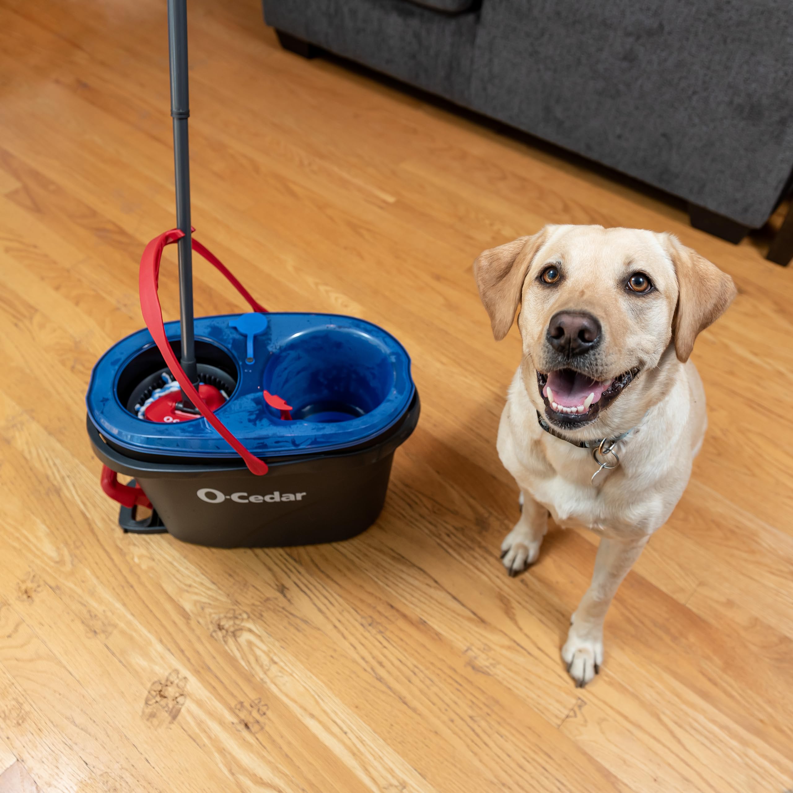 O-Cedar EasyWring RinseClean Microfiber Spin Mop & Bucket Floor Cleaning System with 2 Extra Refills