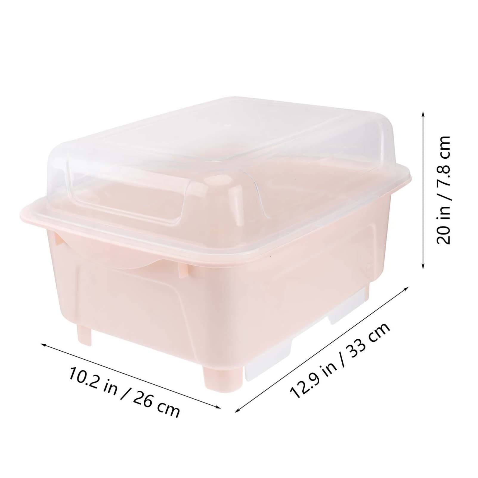Luxshiny Utensil Drying Box with Lid Cover Dish Drying Rack Drain Board Fork Cutter Spoon Chopstick Holders Caddy Drainer Case Countertop Silverware Flatware Cutlery Organizer Pink