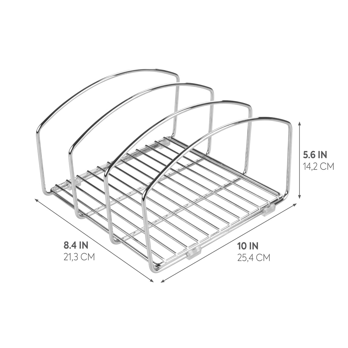 iDesign Classico Kitchen Cookware Organizer for Cutting Boards and Cookie/Baking Sheets - Chrome 8.5" x 10" x 5.75"
