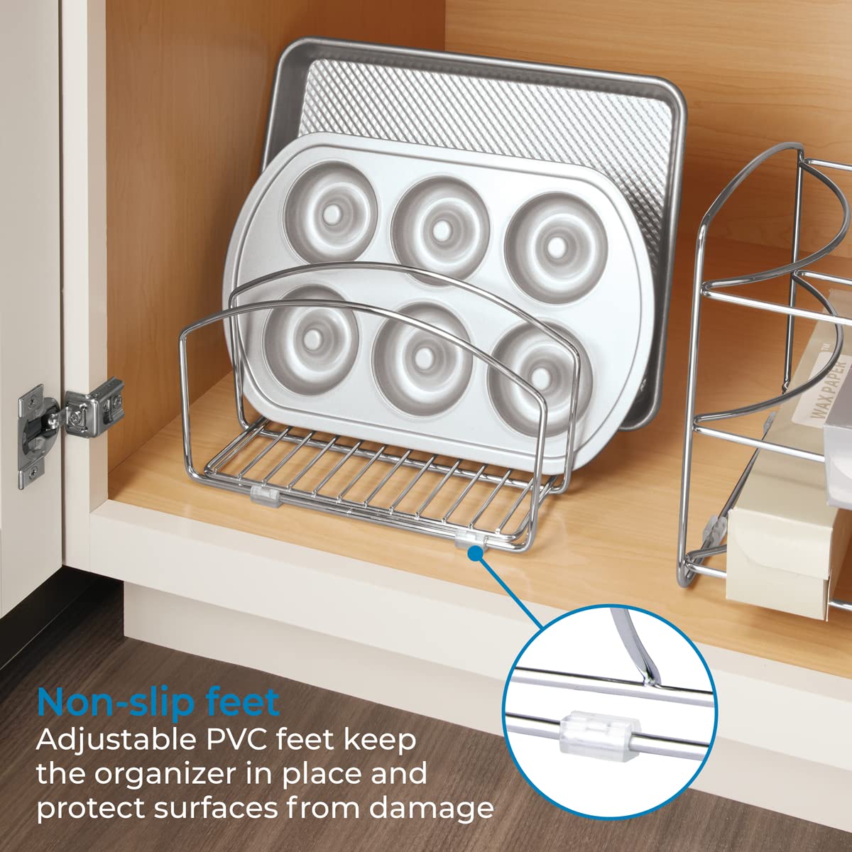 iDesign Classico Kitchen Cookware Organizer for Cutting Boards and Cookie/Baking Sheets - Chrome 8.5" x 10" x 5.75"