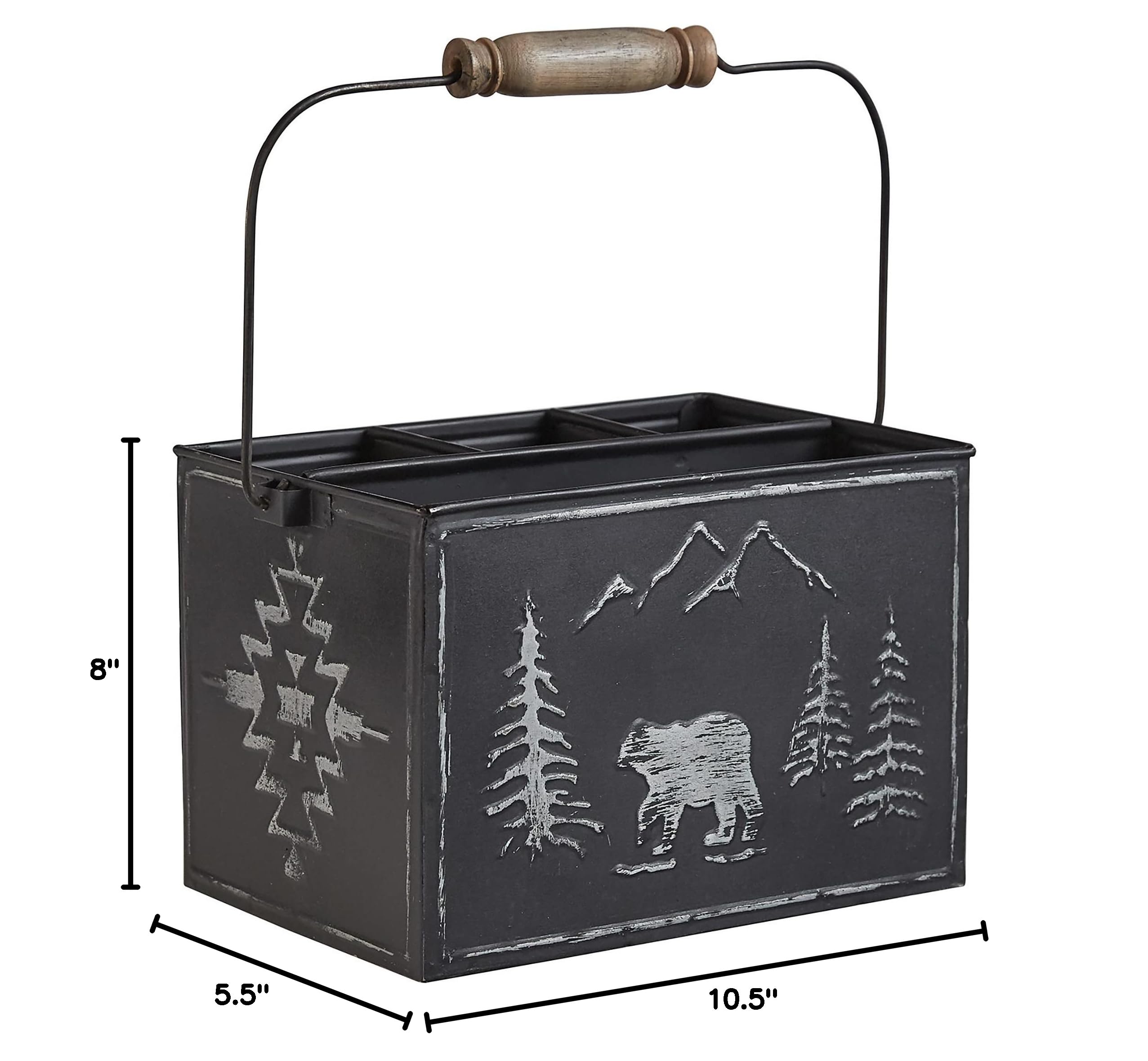 Park Designs Black Bear Rustic Metal Utensil Caddy