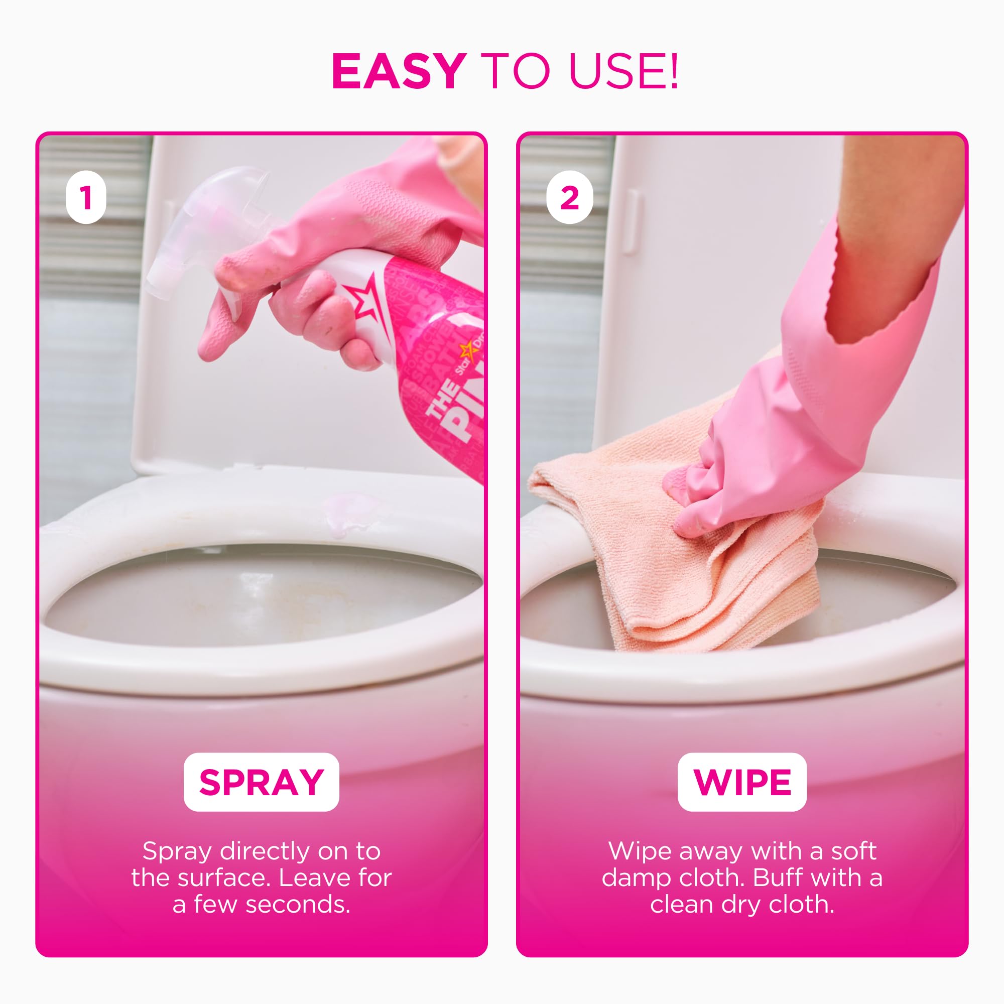 Stardrops - The Pink Stuff - The Miracle Multi-Purpose Spray, Window & Glass Cleaner, and Bathroom Foam Spray Bundle (1 Multi-Purpose Spray, 1 Window & Glass Cleaner, 1 Bathroom Foam Spray)