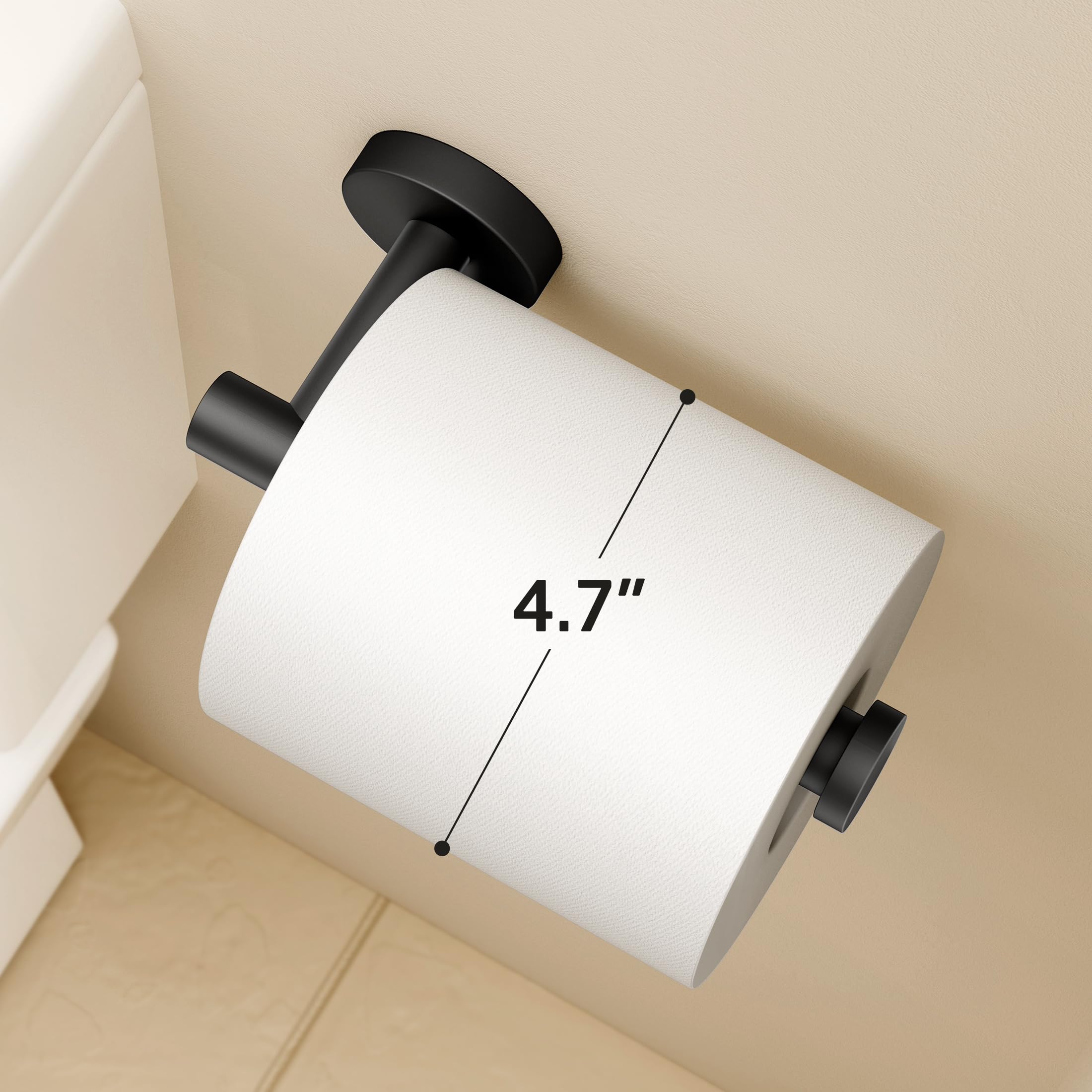 KES Black Toilet Paper Holder, Bathroom Tissue Holder Paper Roll SUS 304 Stainless Steel Wall Mount Matte Black, A2175S12-BK