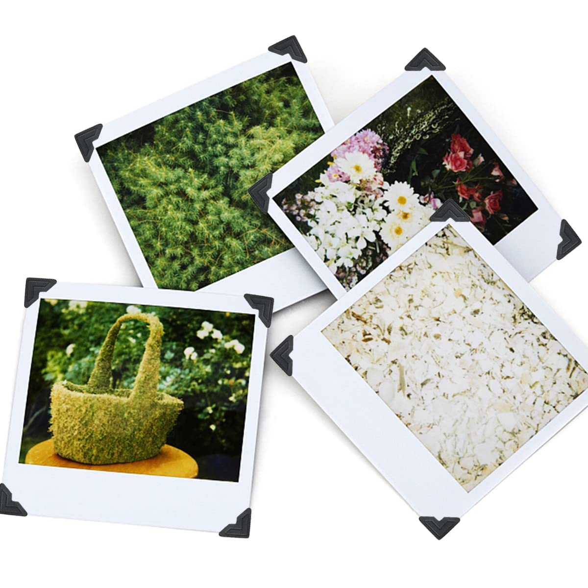 12 Sheets 288 Count Self-Adhesive Photo Corners Stickers, Acid Free Photo Mounting Corners for Scrapbooks, Memory Books, DIY Picture Album, Journal (Black)