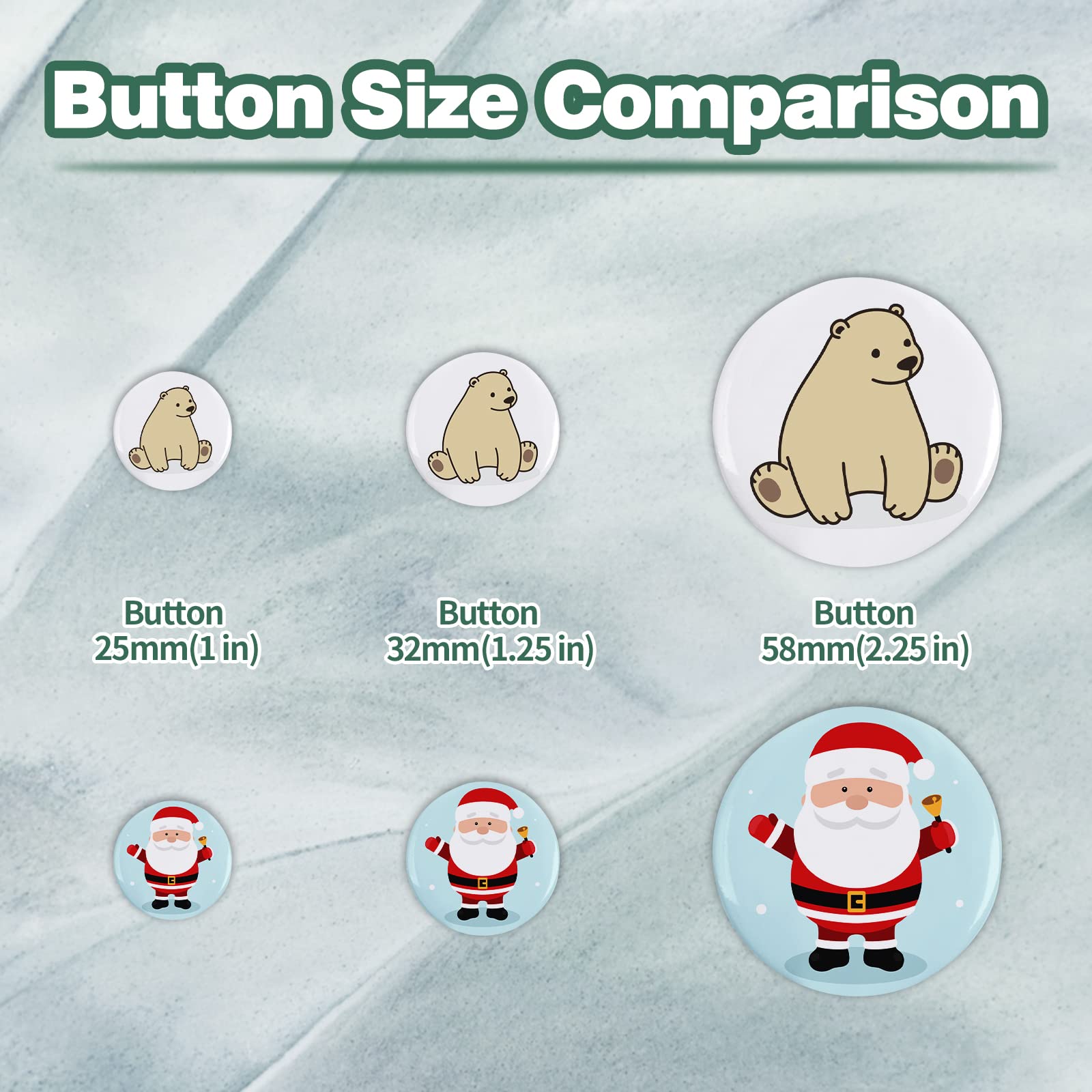 Mostme 200 Sets 58mm/2.25 inch Button Supplies Button Parts for Button Maker Machine 58mm, Round Badge Blank Button Pins, Includes Plastic Button Pin Back Cover, Metal Cover, Clear Film&Blank Paper