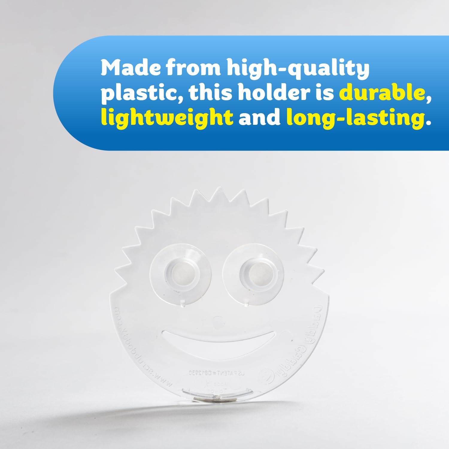 Scrub Daddy Sponge Holder - Daddy Caddy - Suction Sponge Holder for Smiley Face Sponge , Non-Slip Suction Cups, Sink Organizer for Kitchen and Bathroom, Self Draining, Dishwasher Safe - 1ct