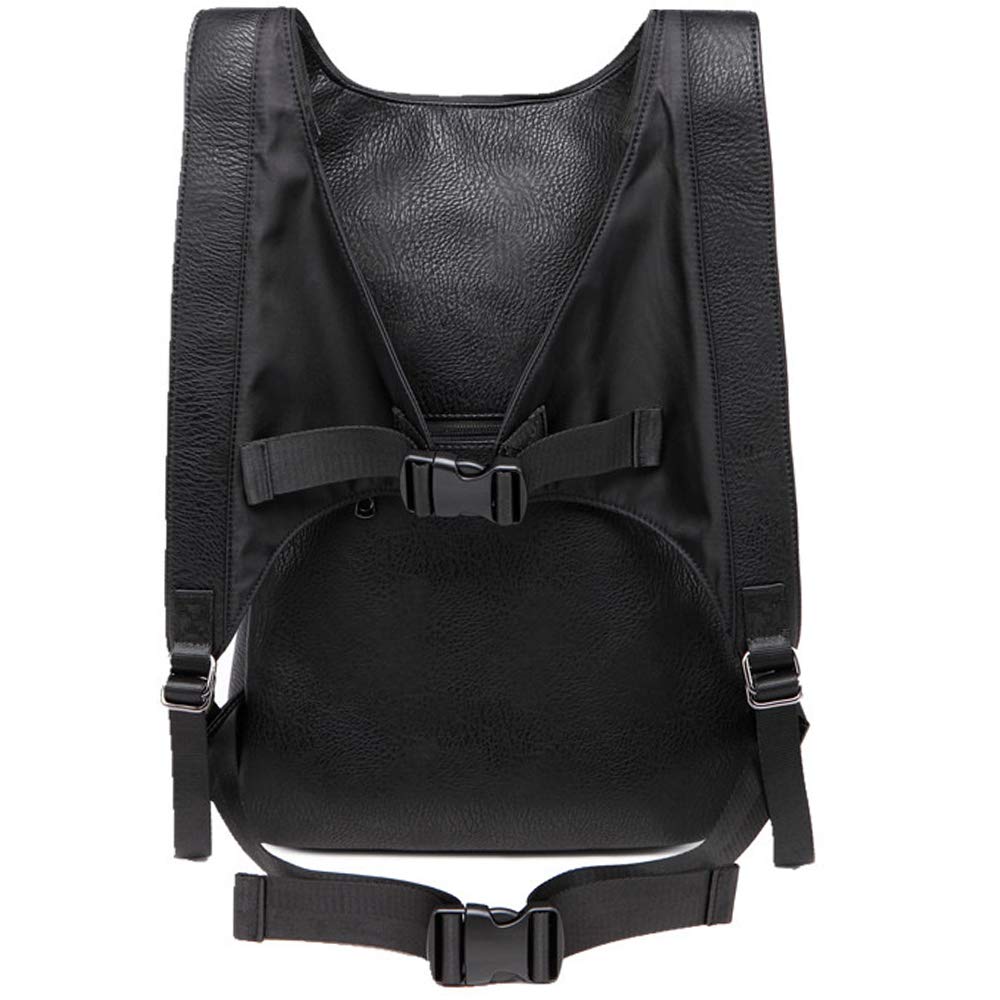 Chikencall Skull Backpack Hooded Skull Gothic Rucksack Rivet Studded Zipper Shoulder Purse Black Punk Metal 3D Stereo Daypack