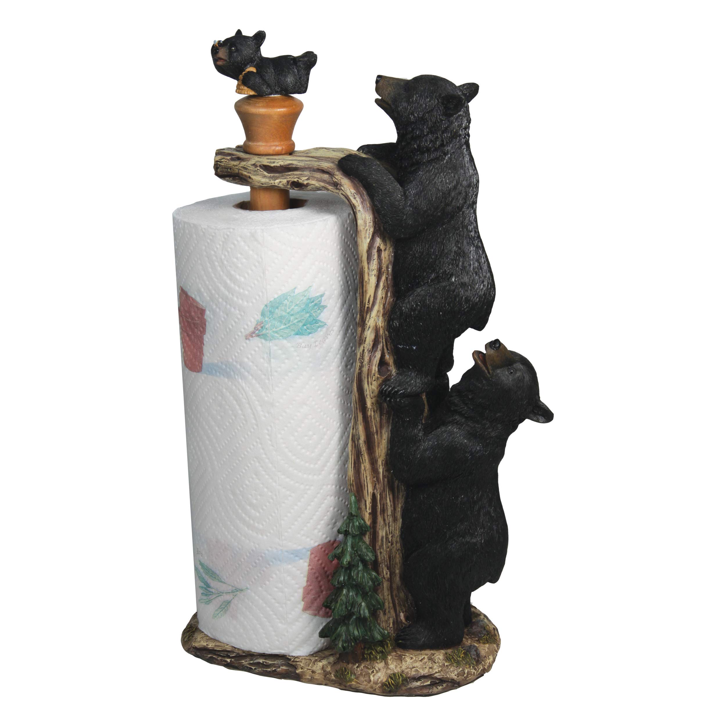 Rivers Edge Products Paper Towel Holder for Kitchen Countertop, 16 Inches Tall, Bear