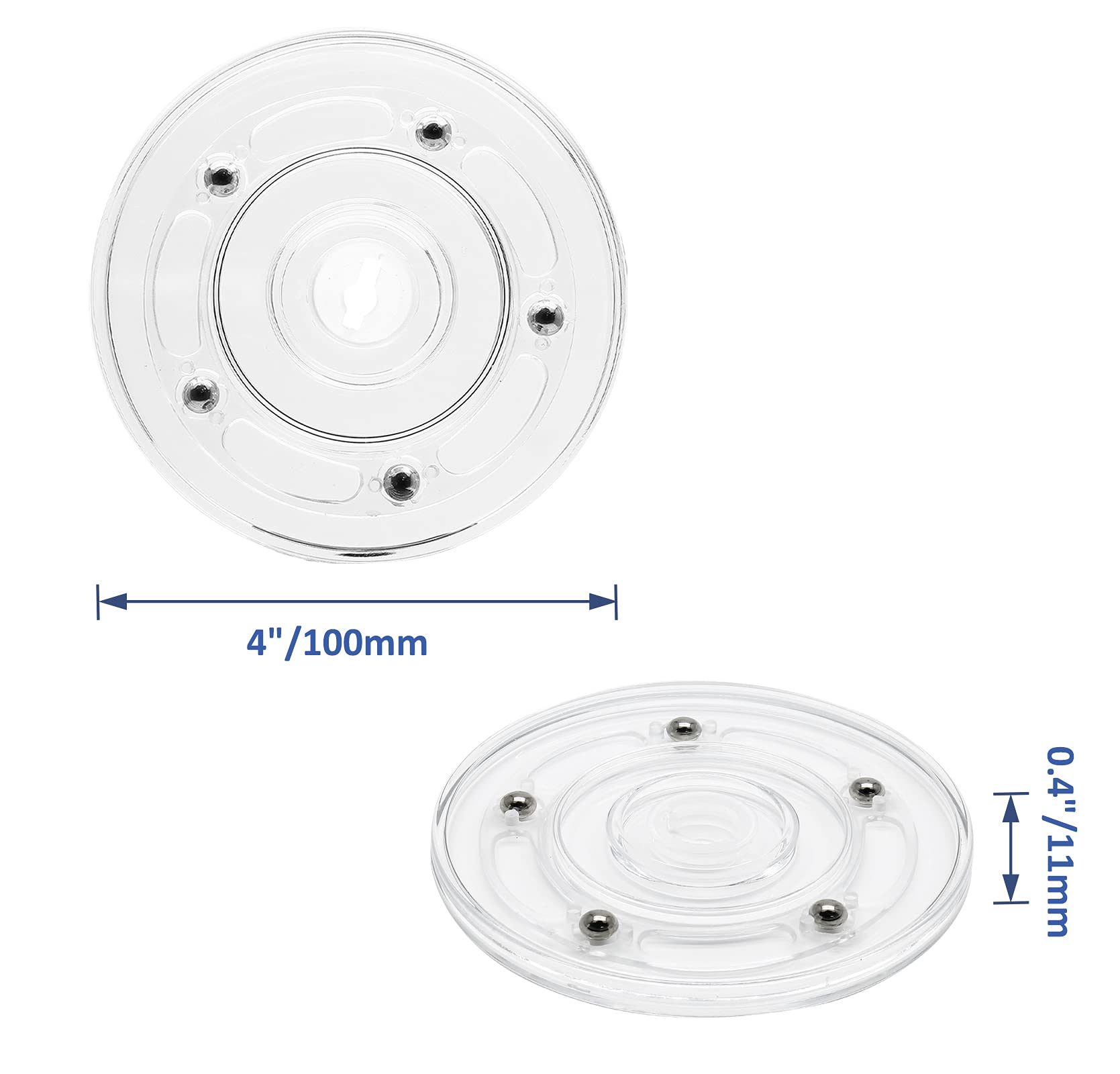 Zorveiio 6” Black Acrylic Turntable Organizer, Rotating Organizer Swivel Plate for Bathroom Kitchen Cabinet Table Spice Rack Cake Pantry