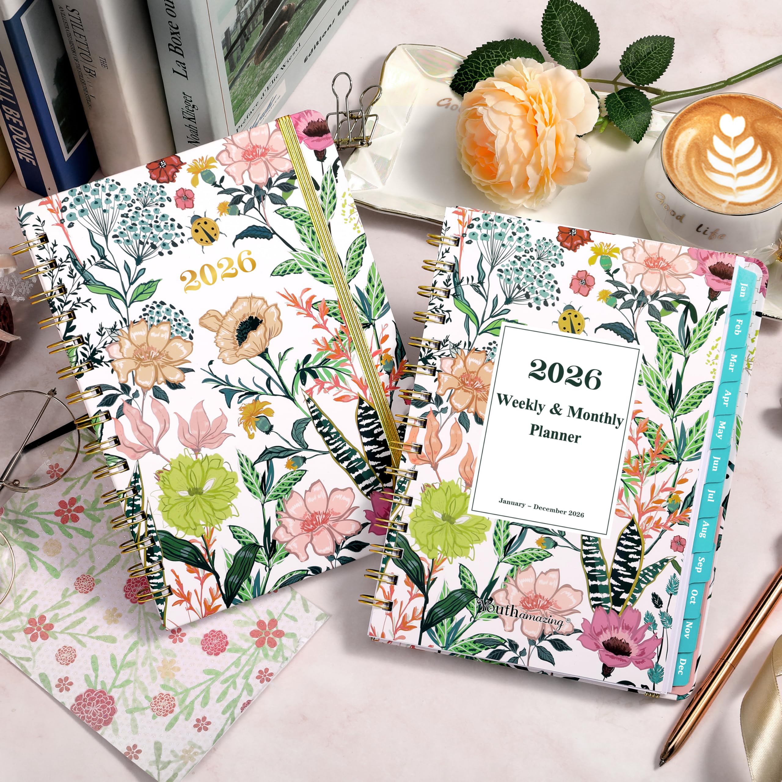 2023-2024 Planner – Jul 2023 – Jun 2024, Weekly & Monthly Academic Planner 2023-2024, 6.4" x 8.5" with Tabs, Flexible Hardcover, Thick Paper, Strong Binding, Back Pocket, Inspirational Quotes & Notes