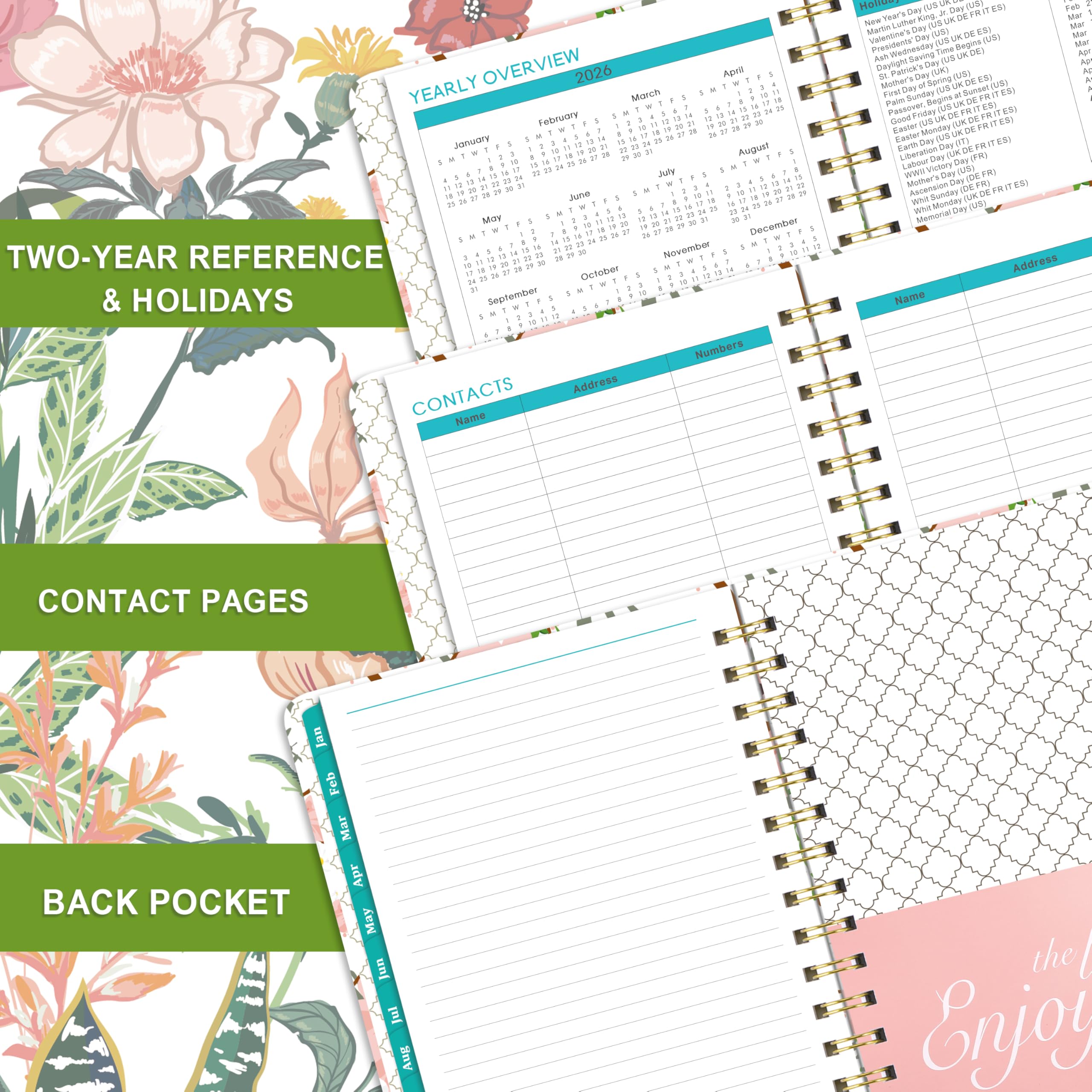 2023-2024 Planner – Jul 2023 – Jun 2024, Weekly & Monthly Academic Planner 2023-2024, 6.4" x 8.5" with Tabs, Flexible Hardcover, Thick Paper, Strong Binding, Back Pocket, Inspirational Quotes & Notes