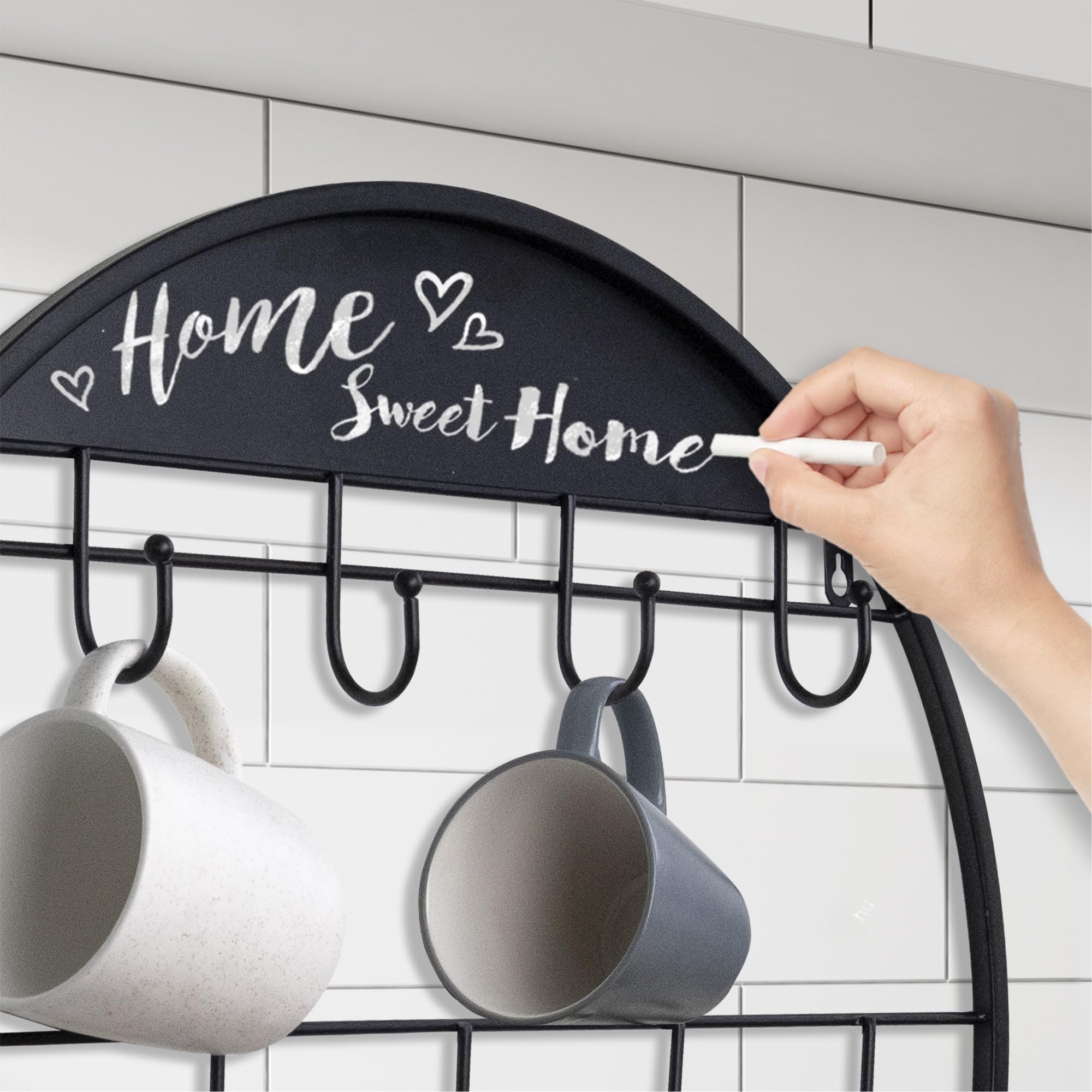 AJART Coffee Mug Rack (22.8"/13 Hooks) Large Organizers and Storage Coffee Mug Holder Wall Mounted