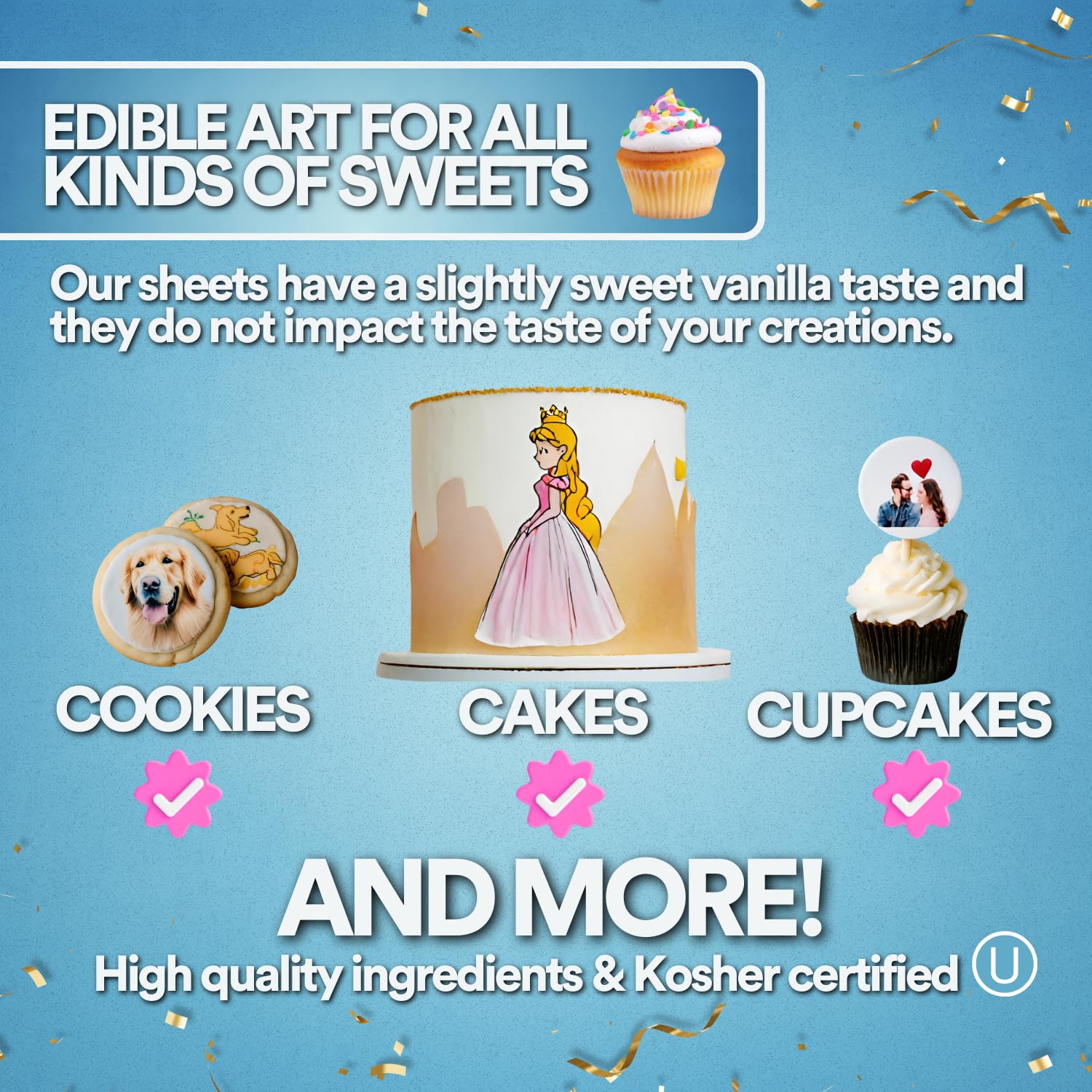 paper2eat Frosting Sheets Premium (Icing Sheets) 8.5“ x 11“ – 24 count – White Edible Printer Paper