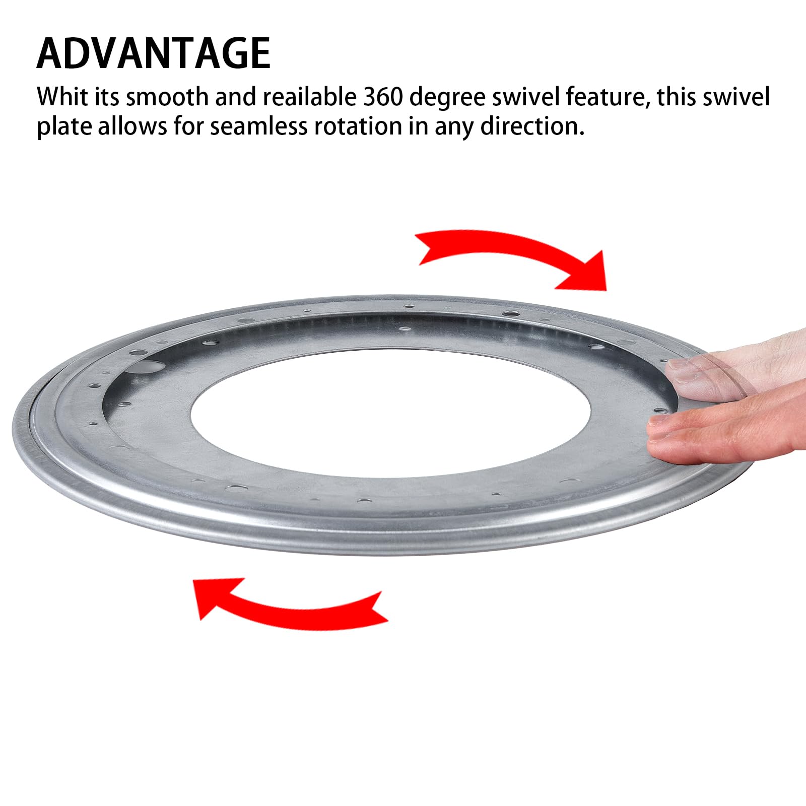 HSTECH 12 inch Lazy Susan, 800lbs Rotating Bearing Plate Heavy Duty for Rotating Table, Book Case, Serving Tray, Crafts Stand, Potted Plants, Shoe Rack(360˚ Rotation)