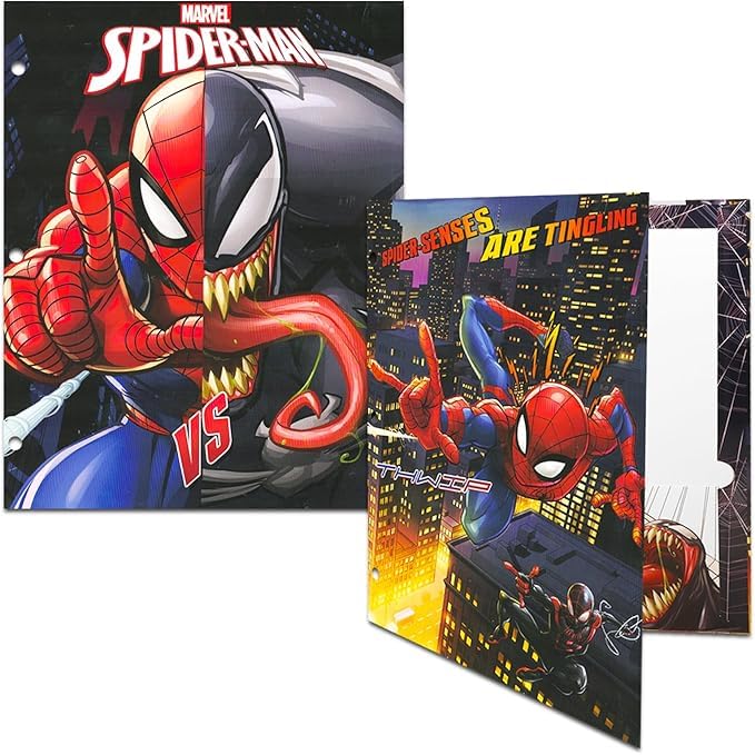 Marvel Avengers Backpack Set Boys Girls Kids -- 7 Pc Bundle With Avengers Superhero School Bag, Folders, Pencil Container, Stickers and More (Marvel School Supplies)