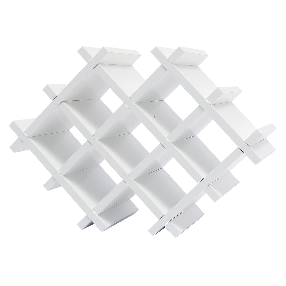 WINUS Wine Holder Rack, Wall Mounted Wine Bottle Display Rack Storage Holder Winery Wall Hanging Home Wine Cellar Rack Beer Wall Decoration Rack, Bottle Glass Holder Shelves (5-Piece Set White)