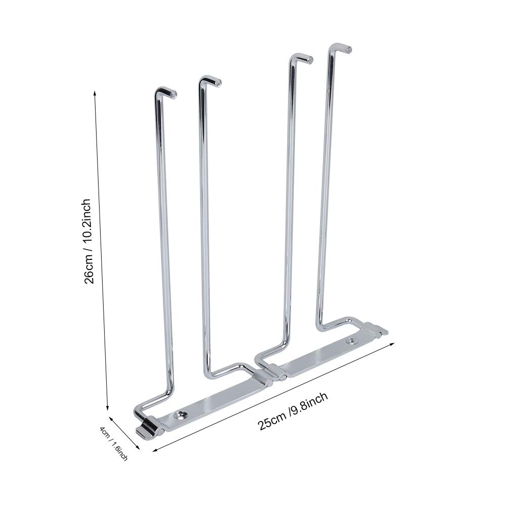 Fdit Metal Wine Glass Rack, Stainless Steel Wine Glasses Holder Wall Mount Stemware Rack Storage Shelf Bar for The Cabinet
