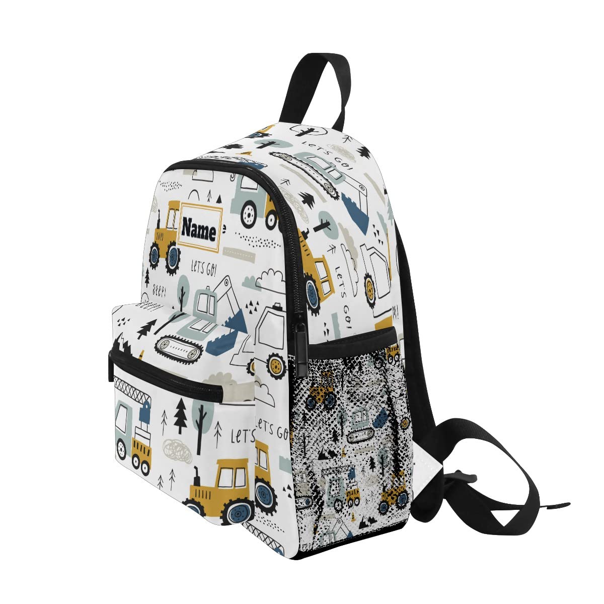 Custom Children's Name Toddler Backpack Personalized Childish Truck Excavator Mini Bag for Baby Girl Boy Age 3-7