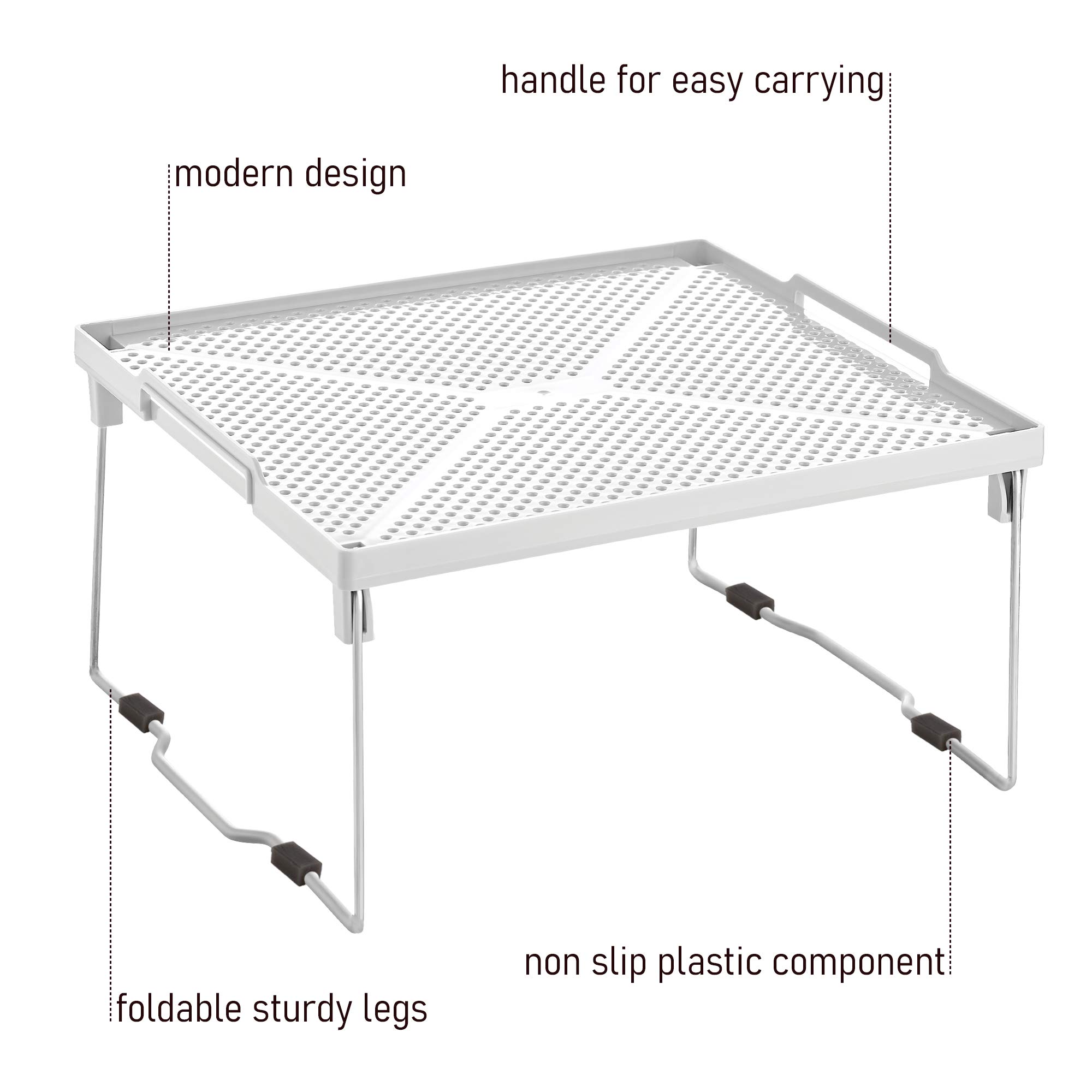 EDNA HOME Cabinet Shelf Organizer, Stacking Cabinet Rack, 11 x 11.8in, Metal Wire Pantry and Counter Shelf for Storage of Kitchen and Bathroom Items, Made in Europe, 1 Piece
