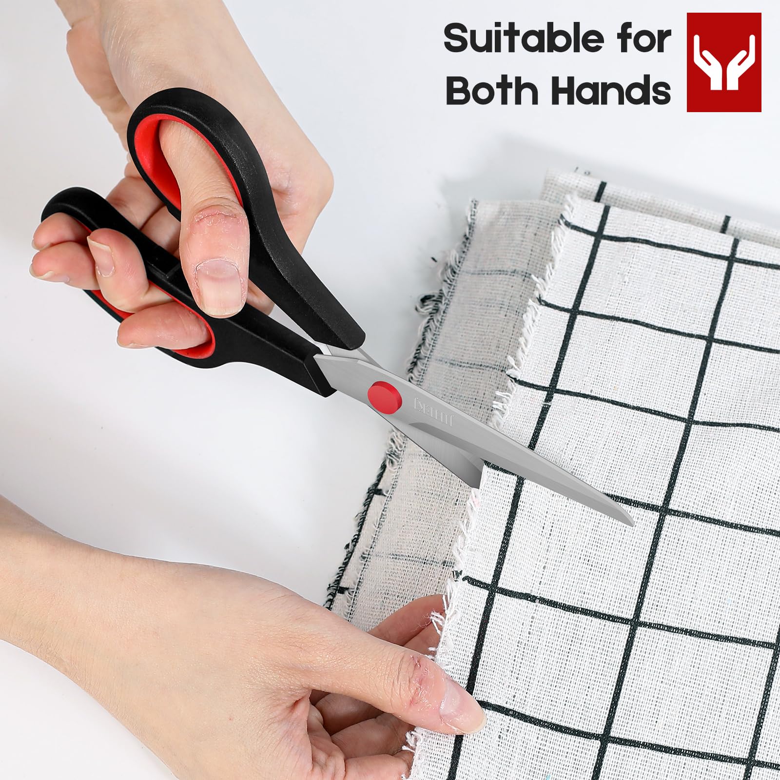Scissors Bulk 6-Pack, All Purpose Scissors Stainless Steel Sharp Scissors for Office Home General Use Craft Supplies, High/Middle School Classroom Class Older Kids Scissor Set, Right / Left Handed